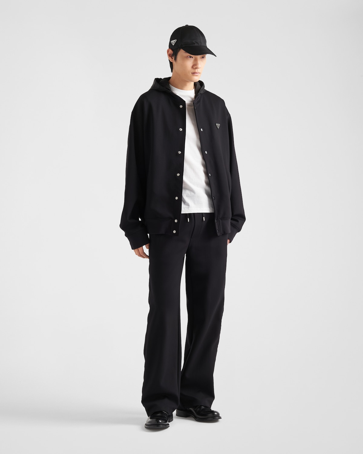 Pantalon En Coton Molletonné Et Re-nylon Noir/noir | PRADA