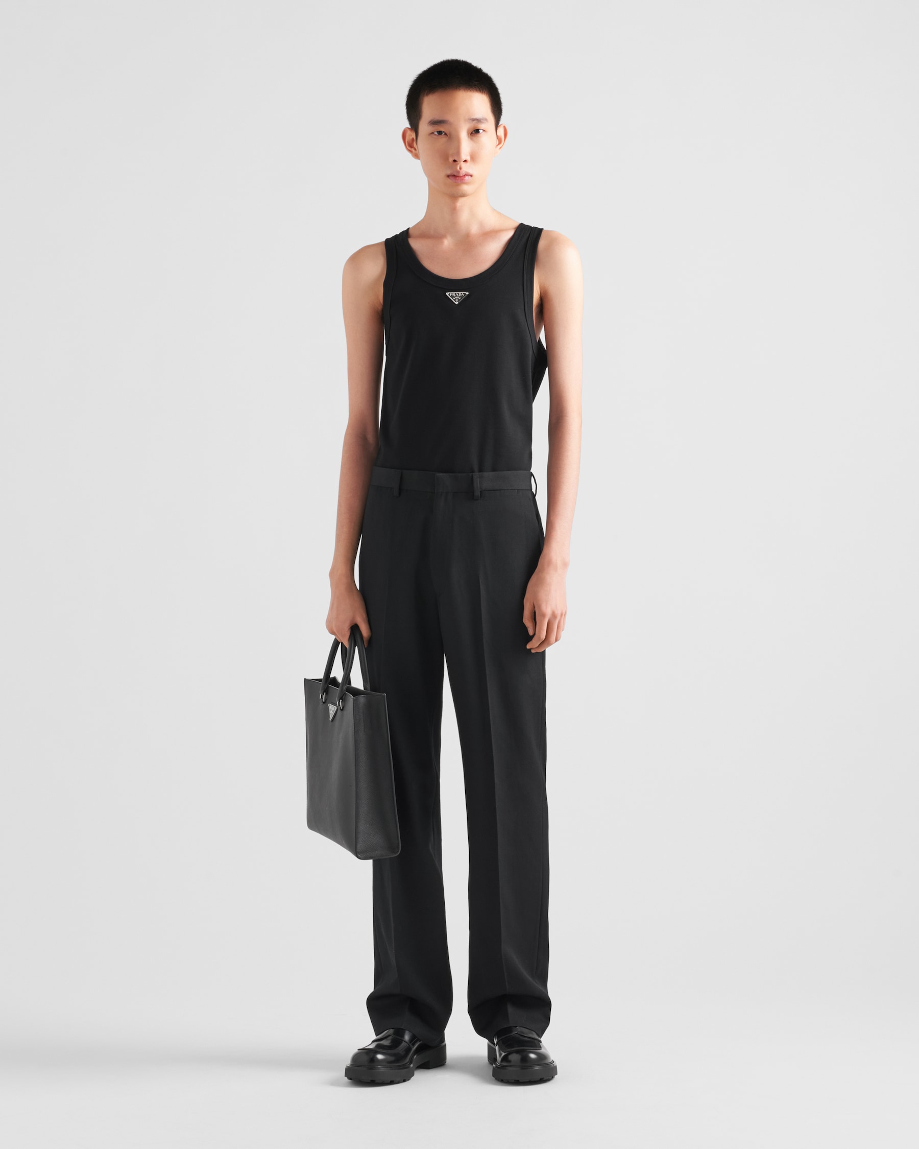 Black Cotton Tank Top | PRADA