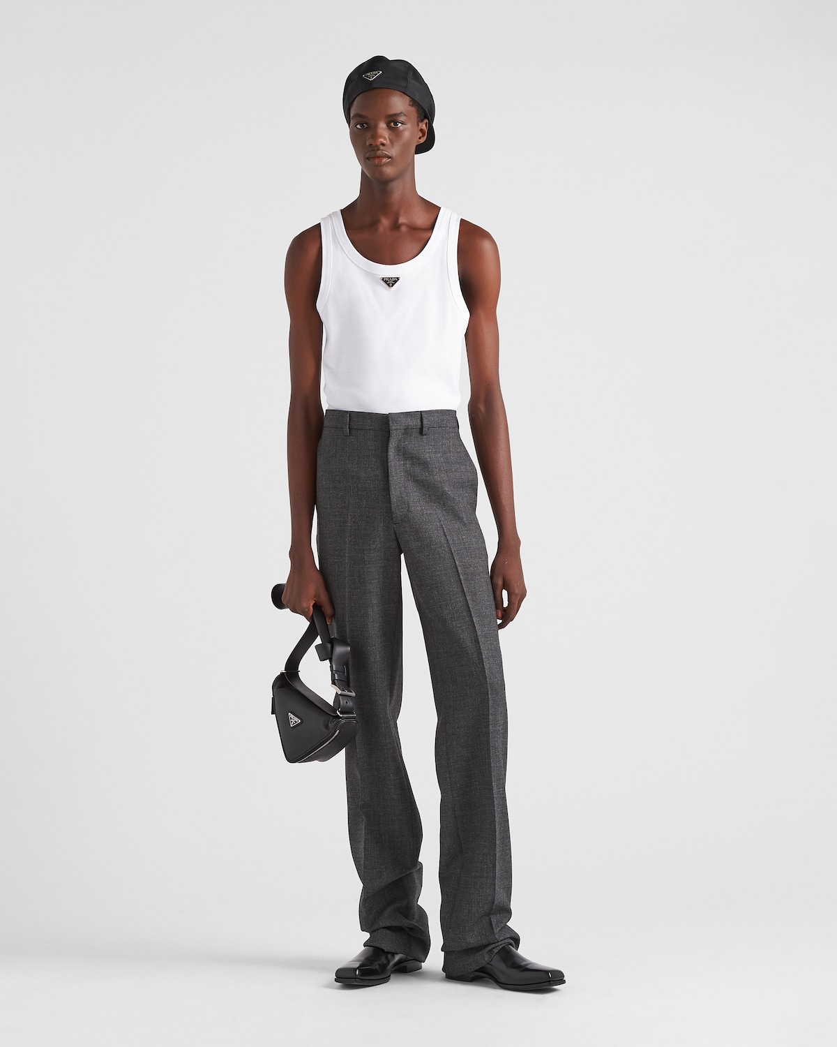 White Cotton Tank Top | PRADA