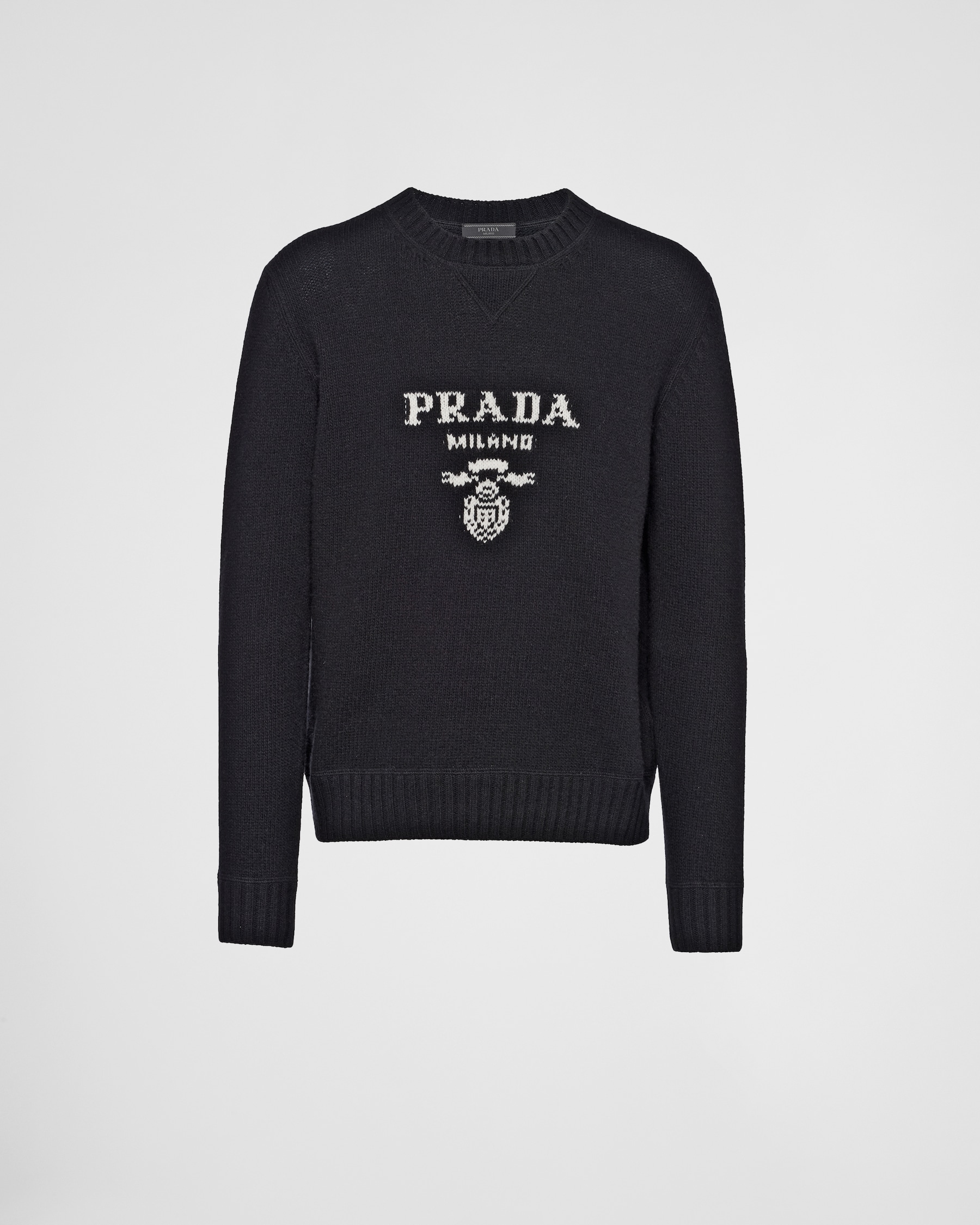 Black Wool And Cashmere Crew-neck Sweater | PRADA