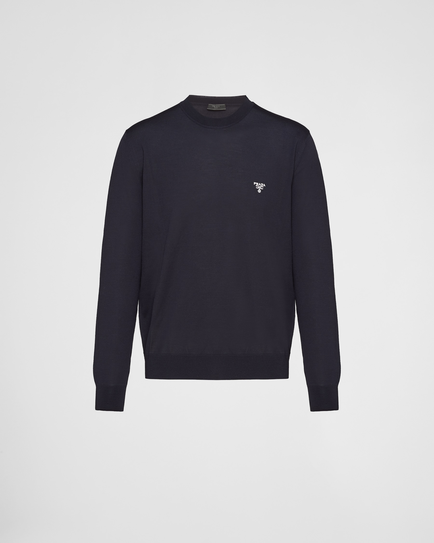 Navy Superfine Wool Crew-neck Sweater | PRADA