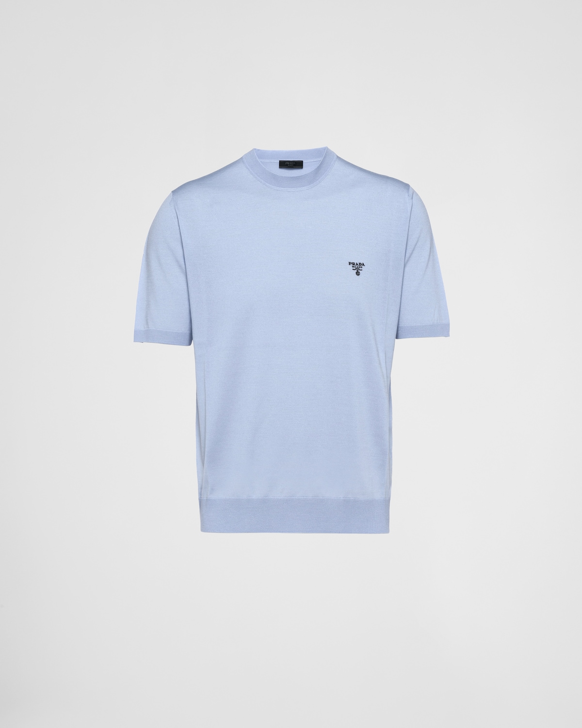 Sky Blue Superfine Wool Crew-neck Sweater | PRADA