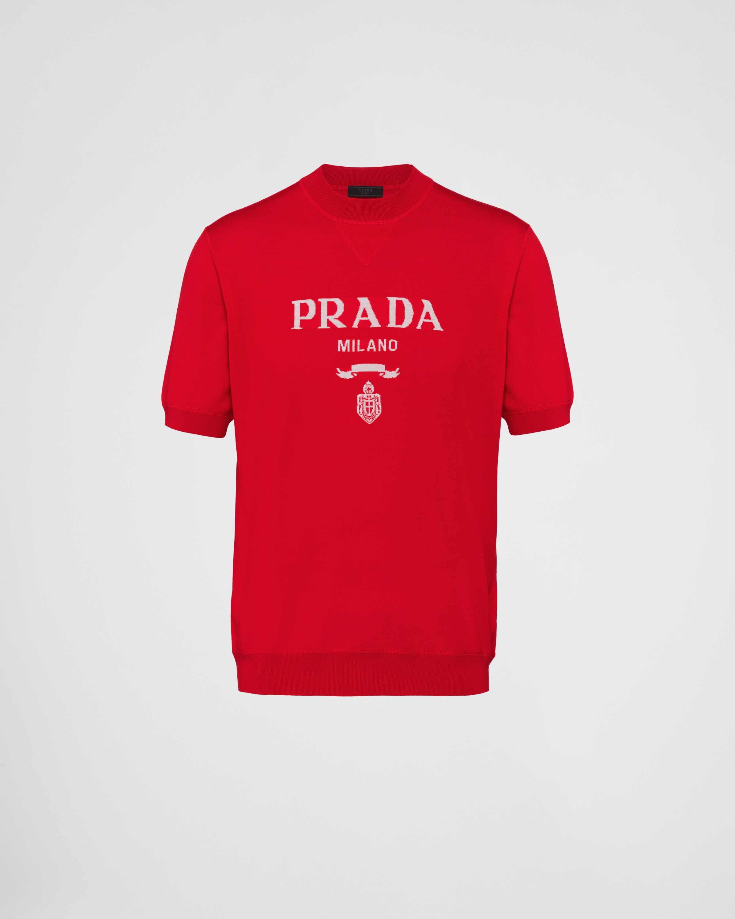 Red Superfine Wool Crew-neck Sweater | PRADA