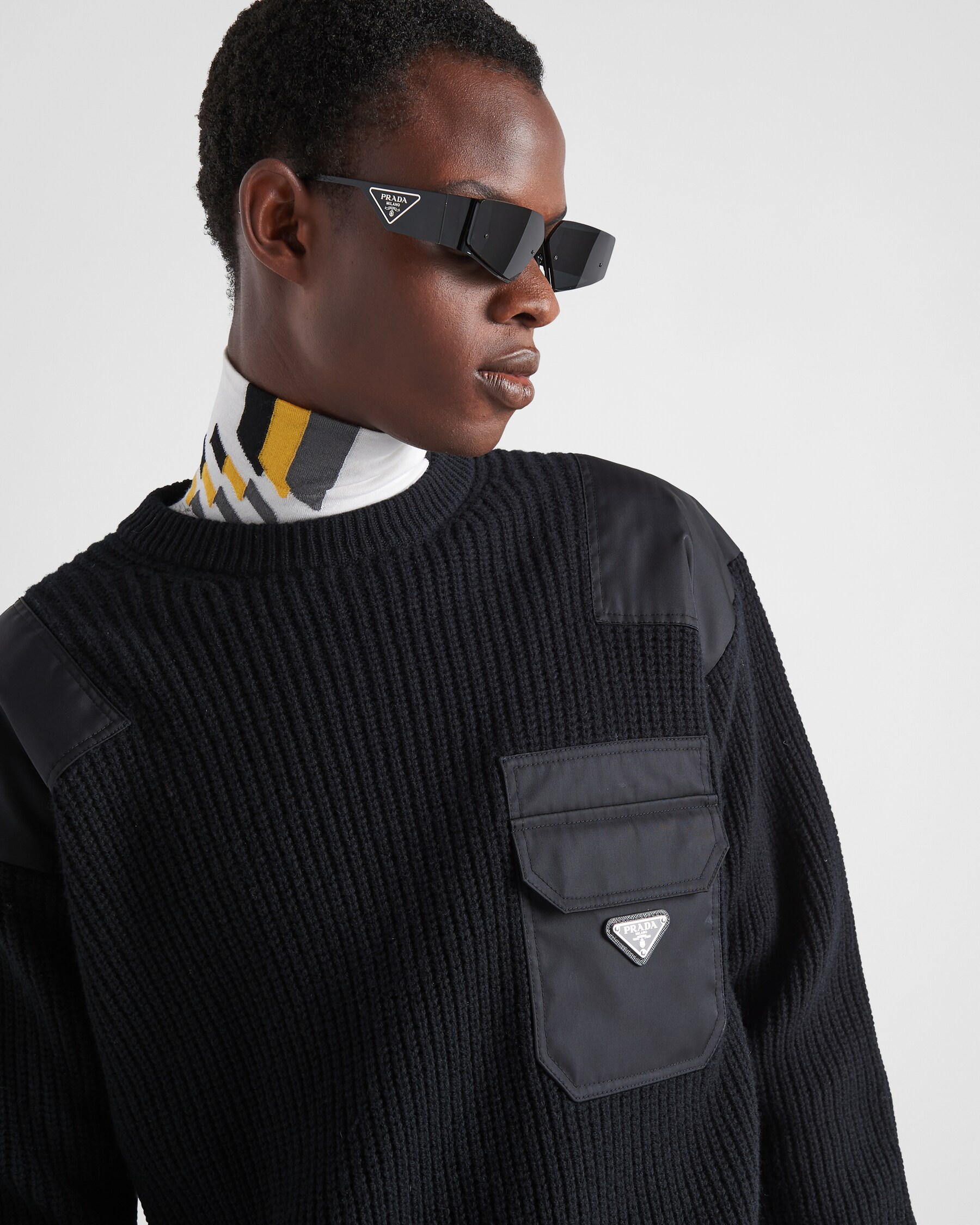 Black Wool And Re-nylon Sweater | PRADA