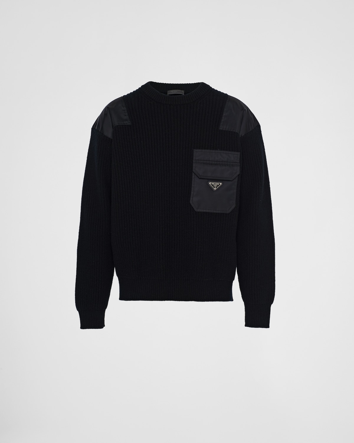 Black Wool And Re-nylon Sweater | PRADA
