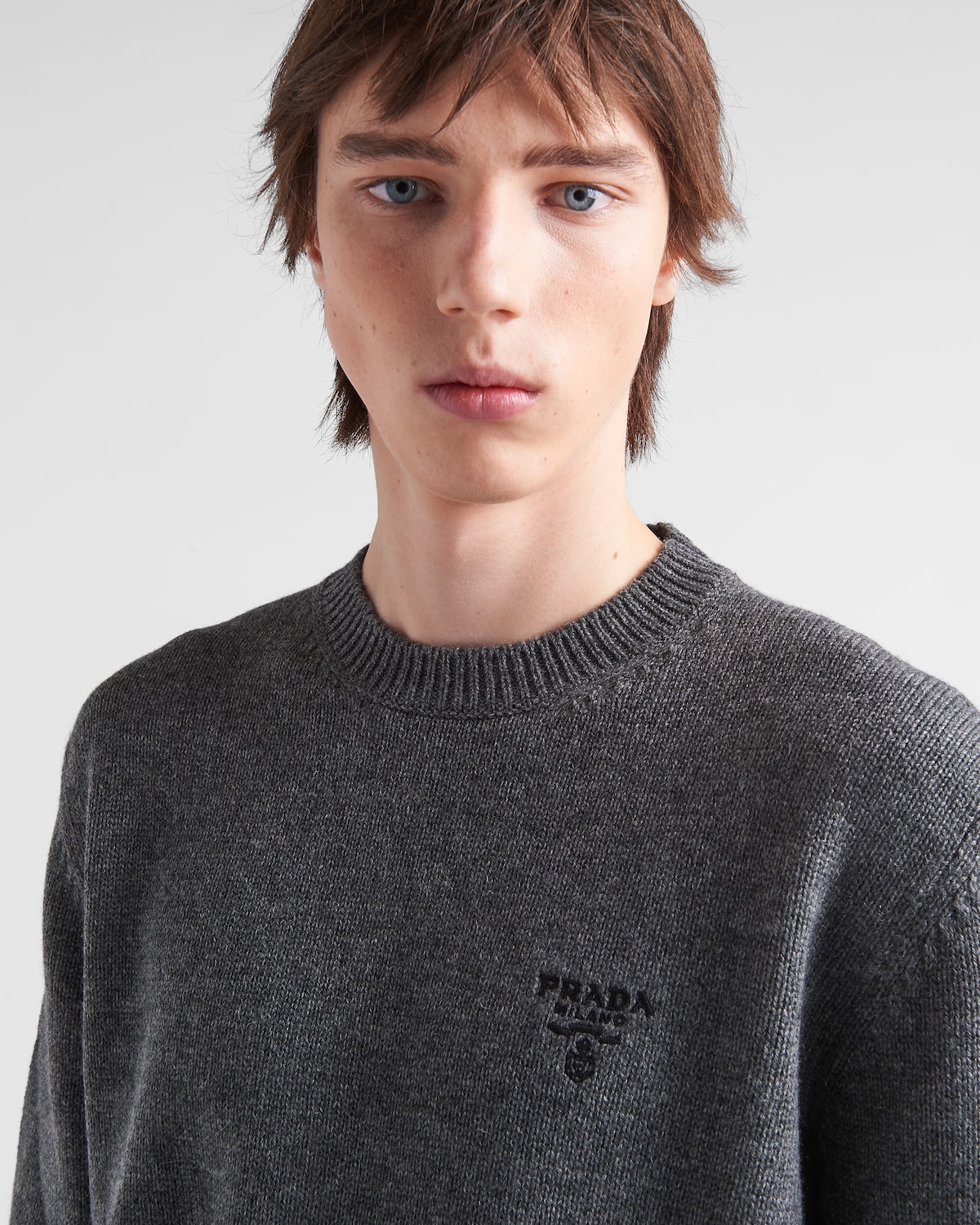 Slate Gray Cashmere Sweater | PRADA