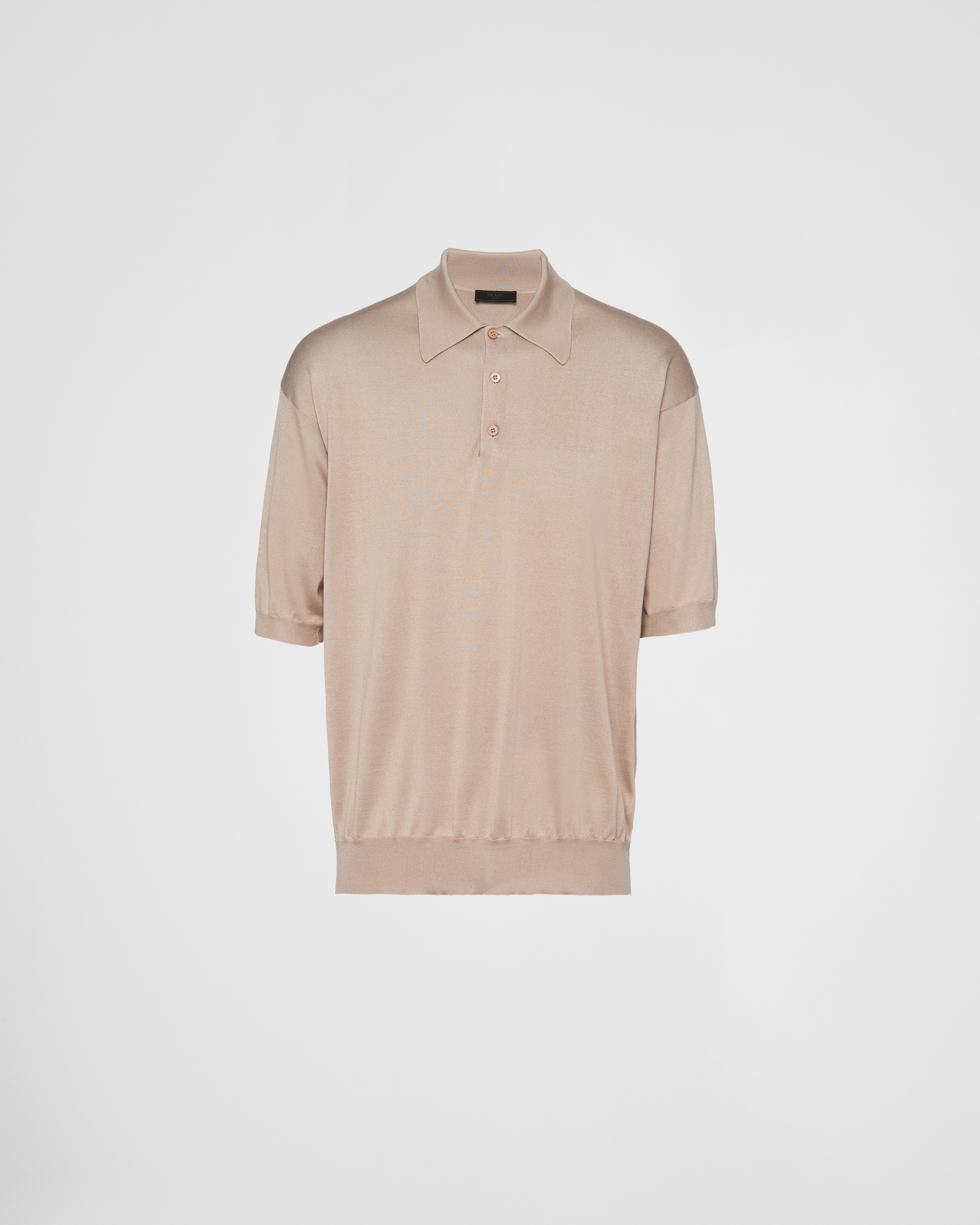 Limestone Silk Polo Shirt | PRADA
