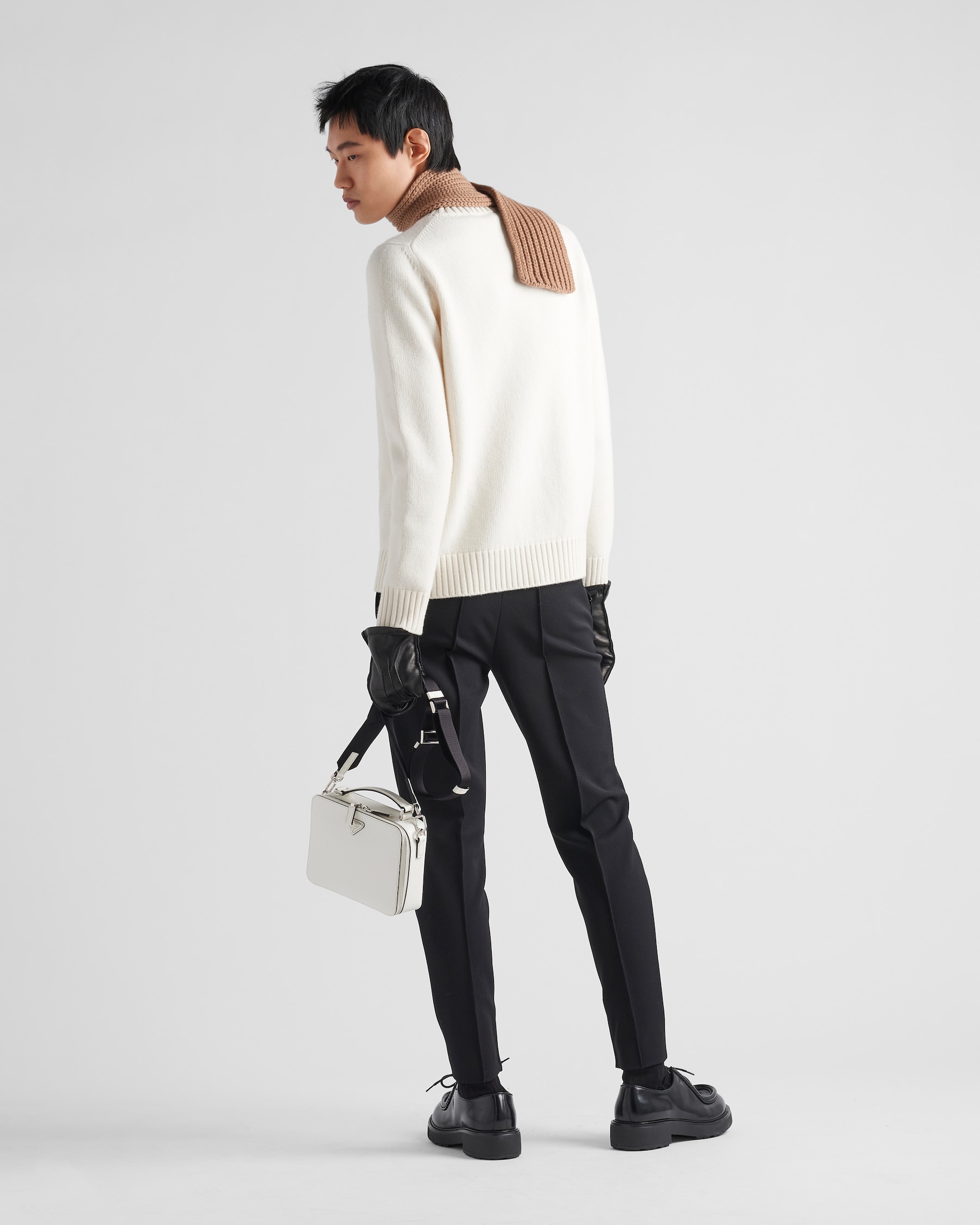 White Wool And Cashmere Crew-neck Sweater | PRADA - United States