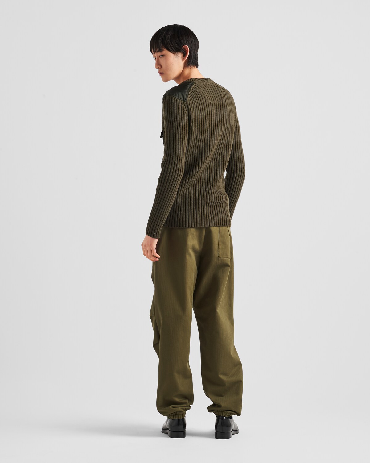 Military Green Wool And Cashmere Crew-neck Sweater | PRADA