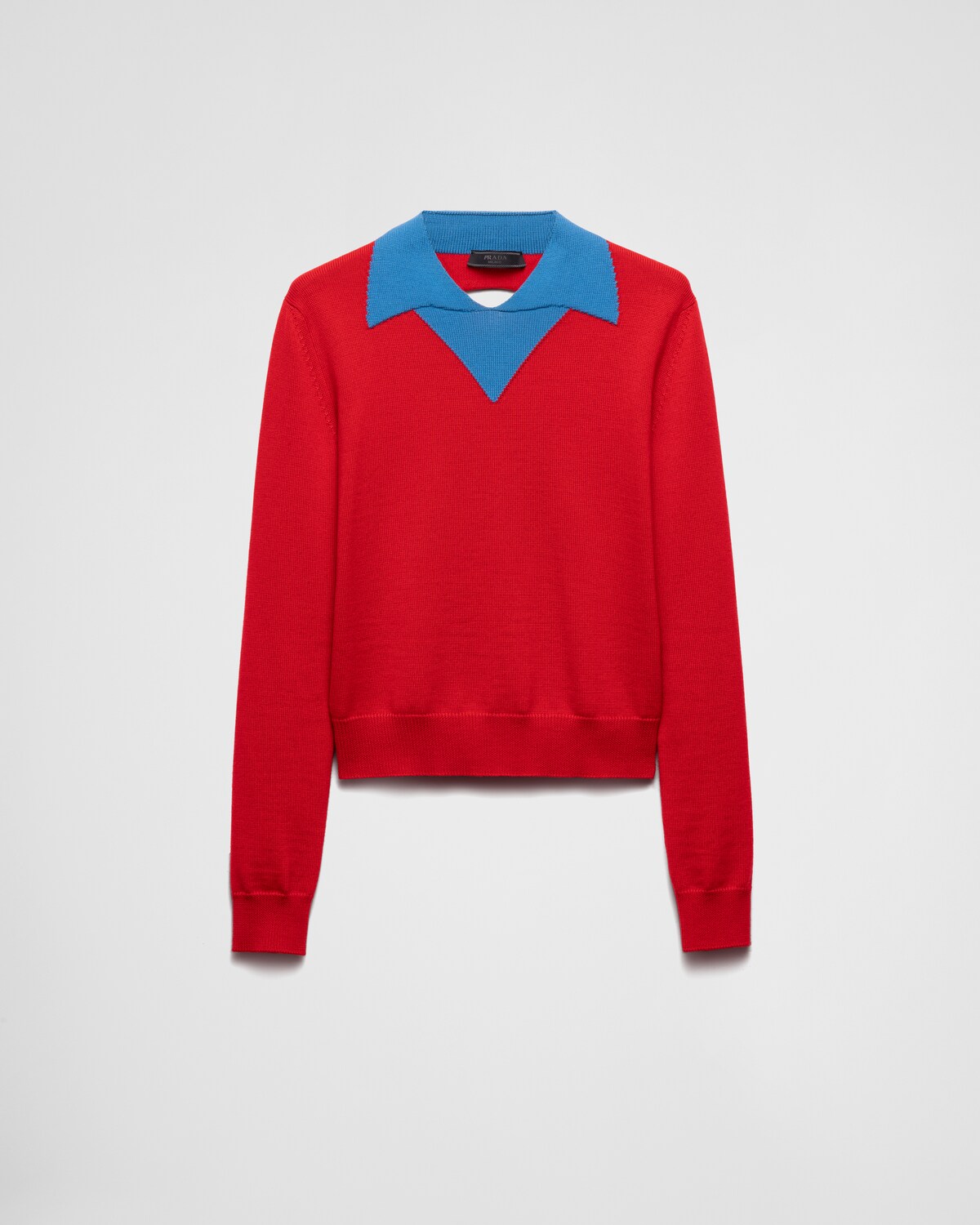 Red/turquoise Wool Polo Shirt | PRADA