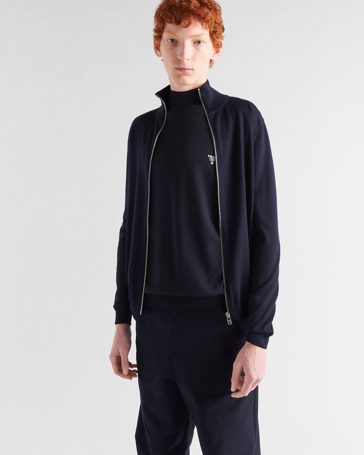 Navy Wool Cardigan | PRADA