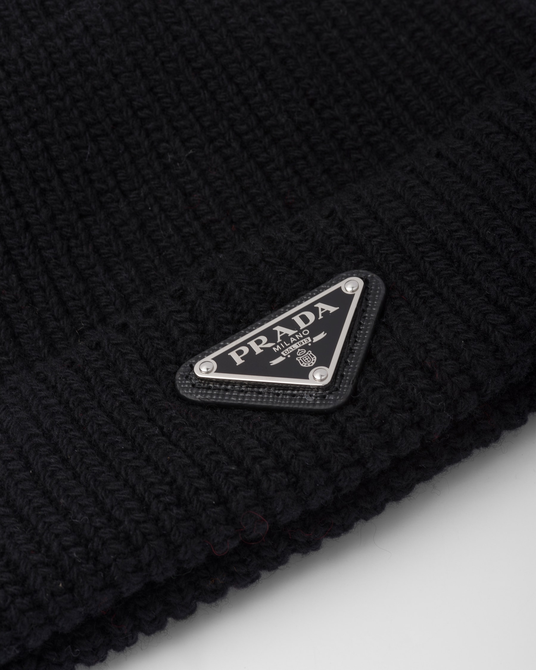 Black Wool And Cashmere Beanie | PRADA