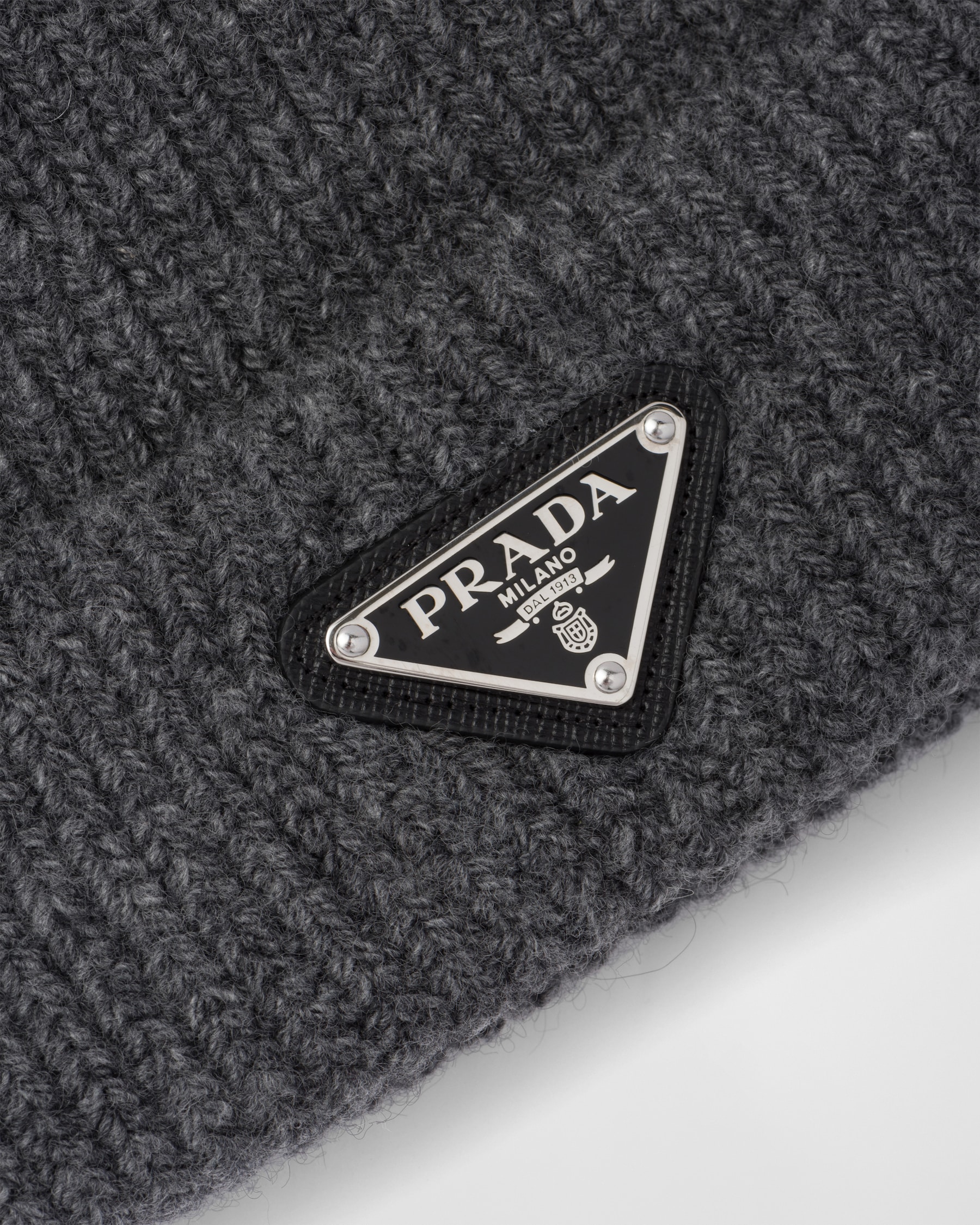 Slate Gray Wool And Cashmere Beanie | PRADA
