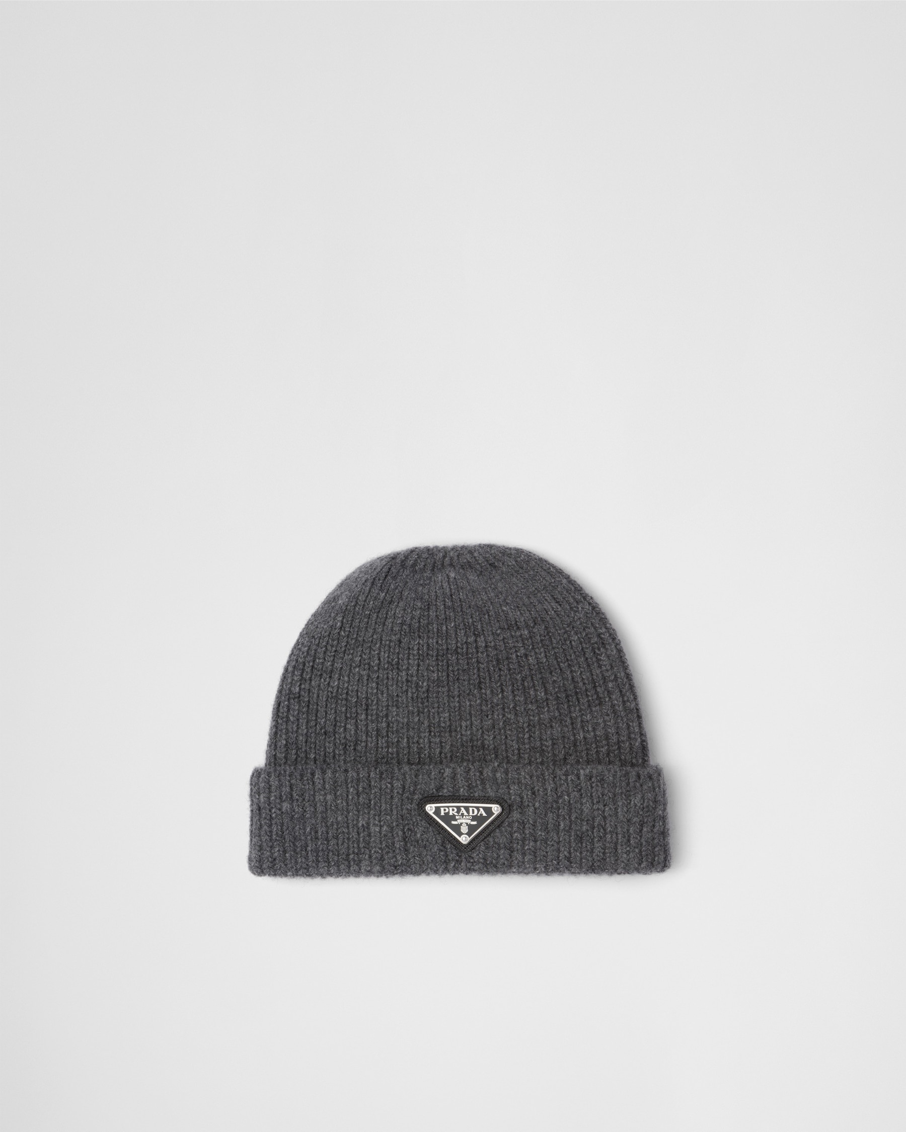 Slate Gray Wool And Cashmere Beanie | PRADA