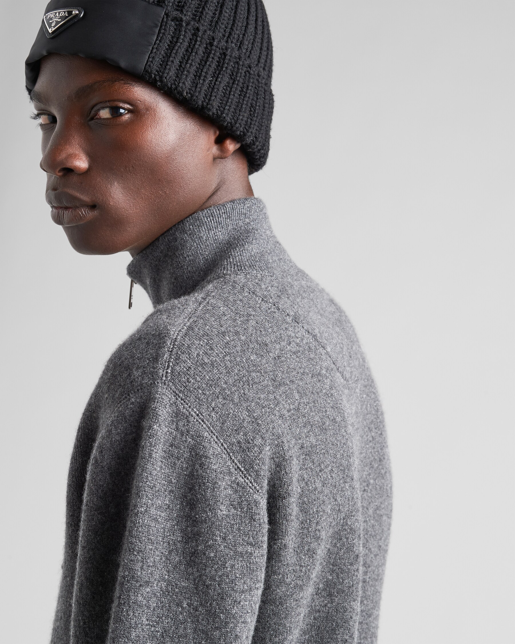 Slate Gray Cashmere Cardigan | PRADA