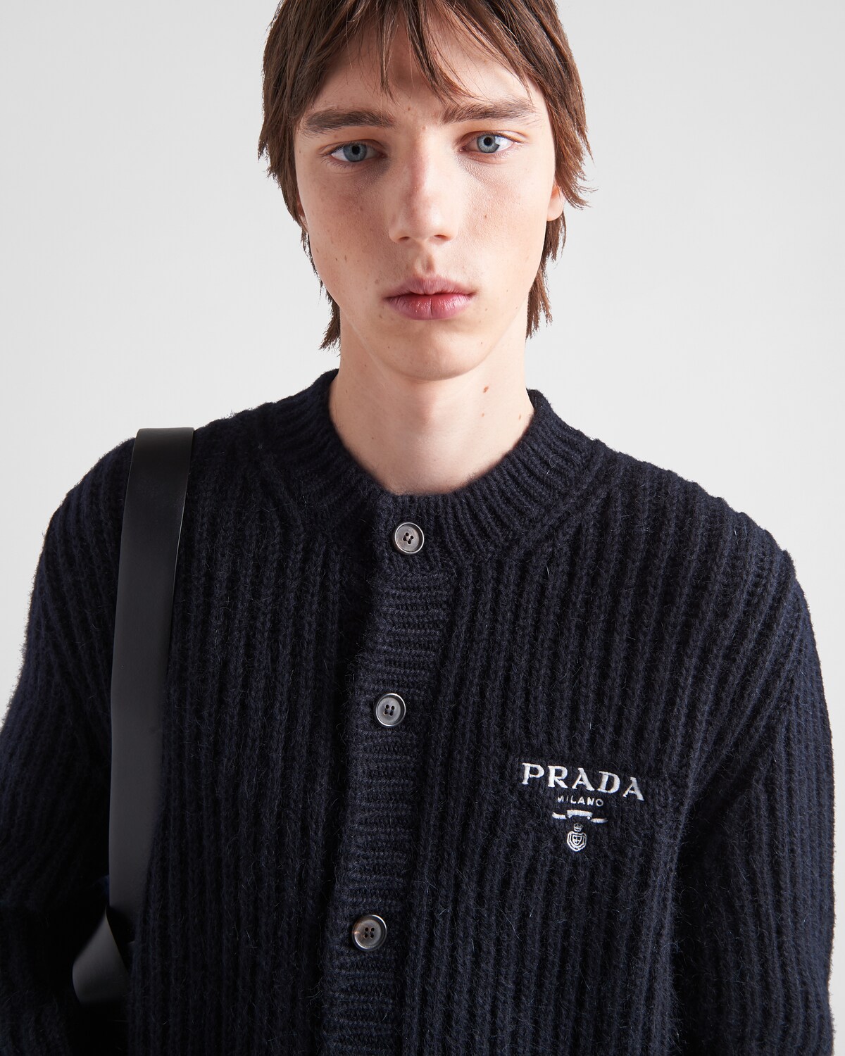 Navy Cashgora Cardigan | PRADA