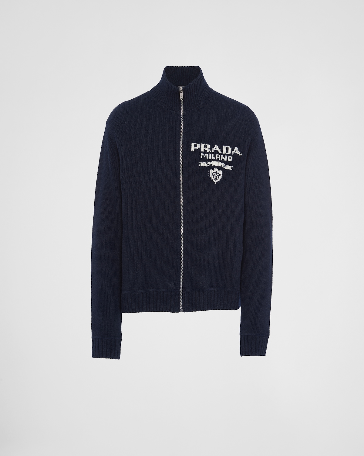 Navy Wool And Cashmere Cardigan | PRADA