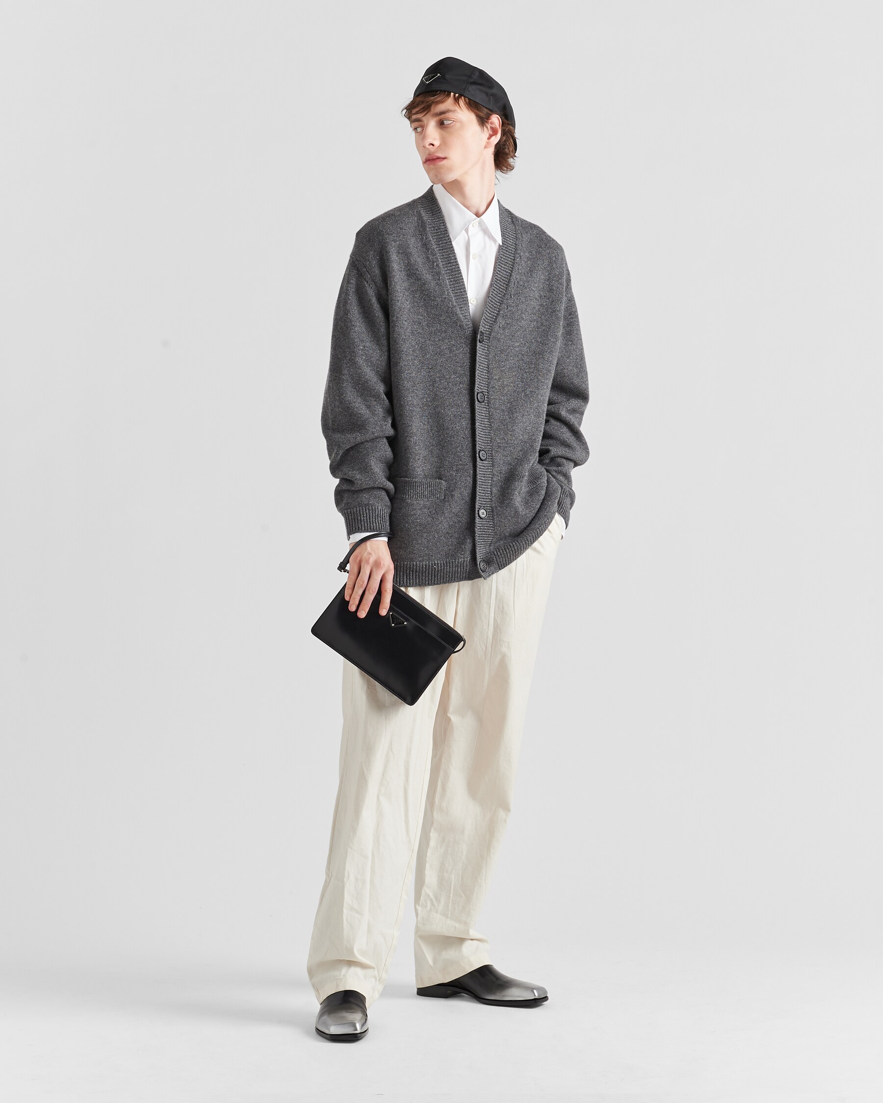 Slate Gray Cashmere Cardigan | PRADA