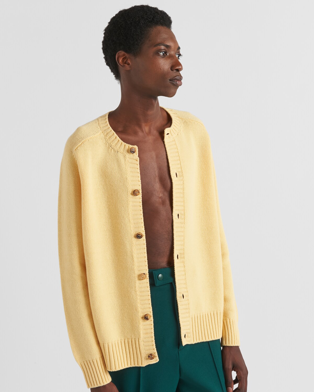 Cream Wool And Cashmere Cardigan | PRADA