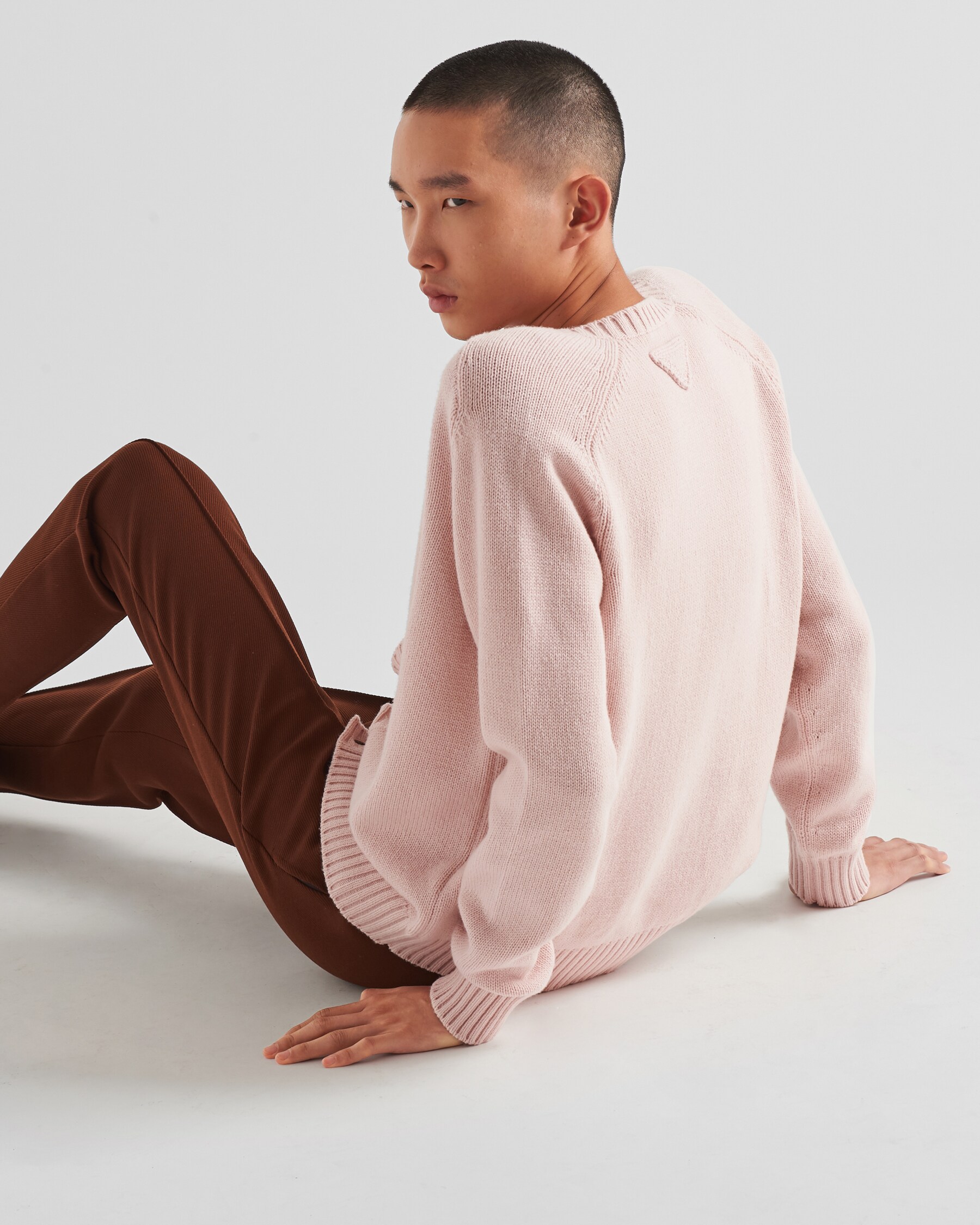 Alabaster Pink Wool And Cashmere Cardigan | PRADA