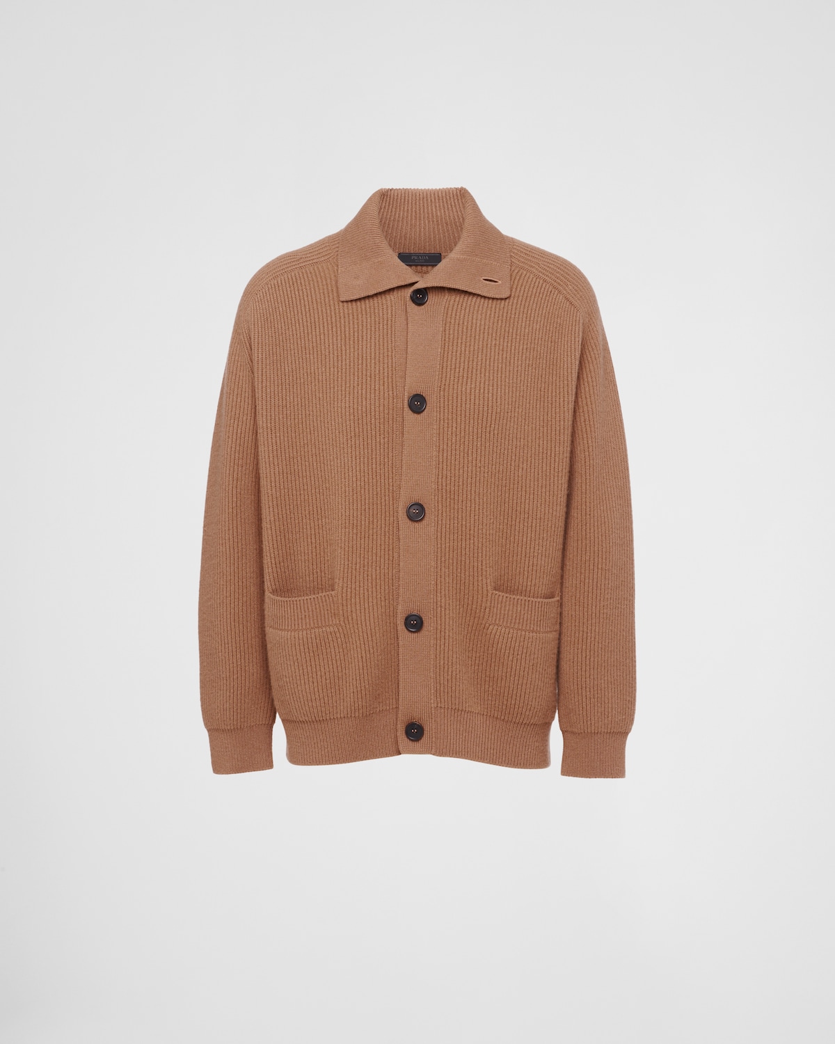 Camel Brown Cashmere Cardigan | PRADA