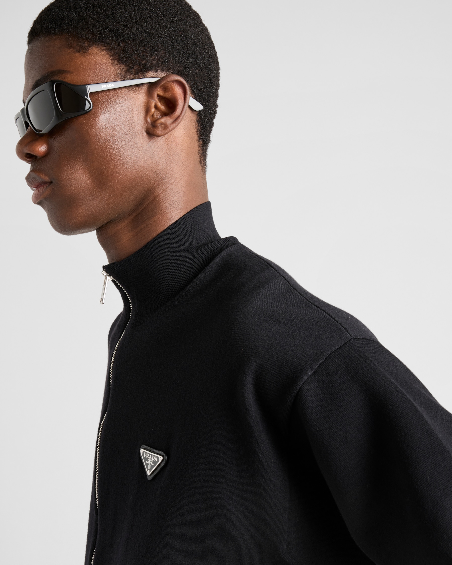 Black Superfine Wool Cardigan | PRADA