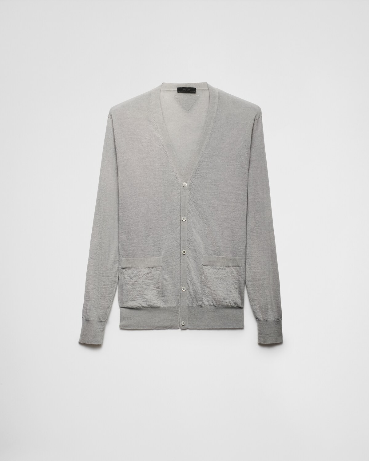 Granite Gray Cashmere Cardigan | PRADA