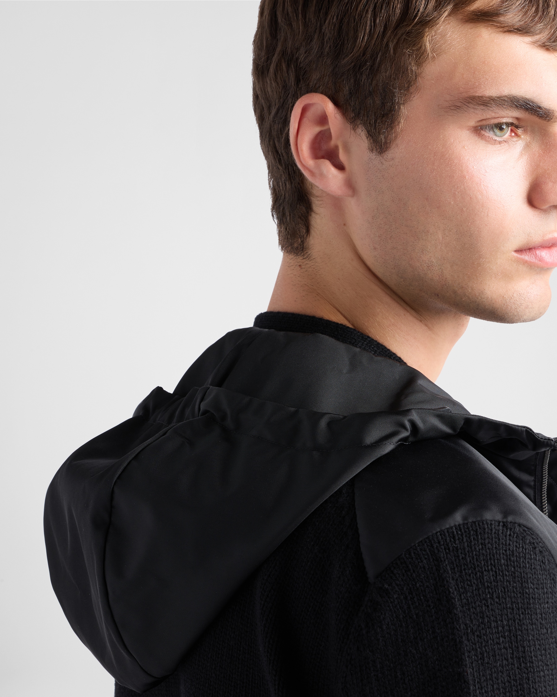 Black Cashmere And Wool Cardigan | PRADA - United States
