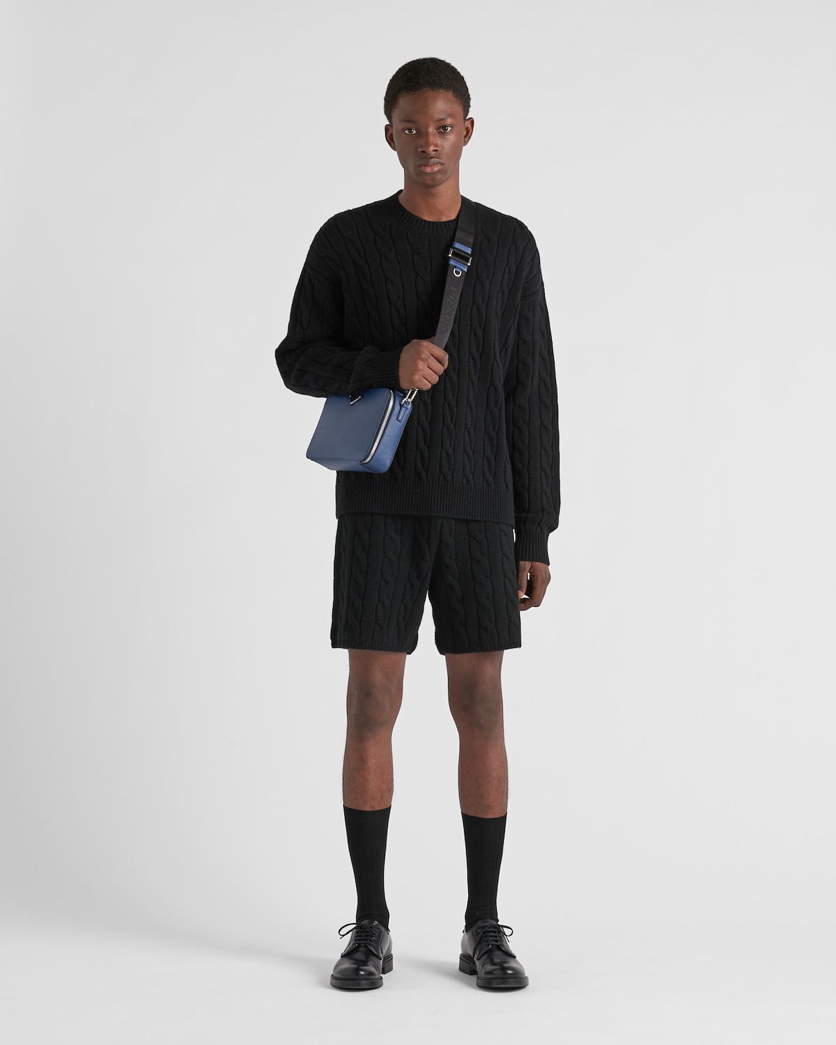 Black Cashmere Shorts | PRADA