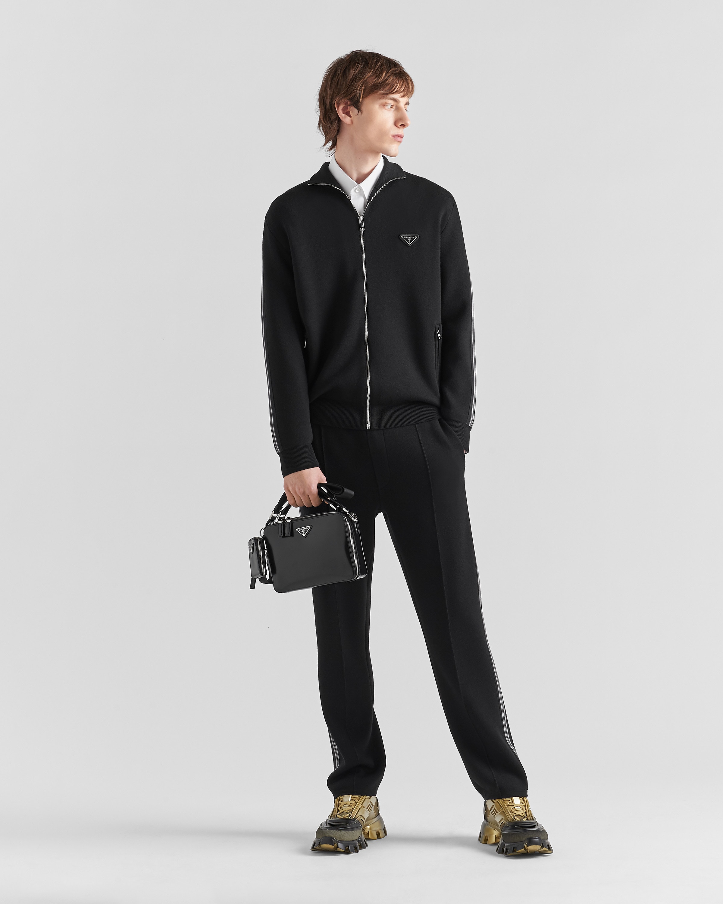 Black Superfine wool pants | Prada
