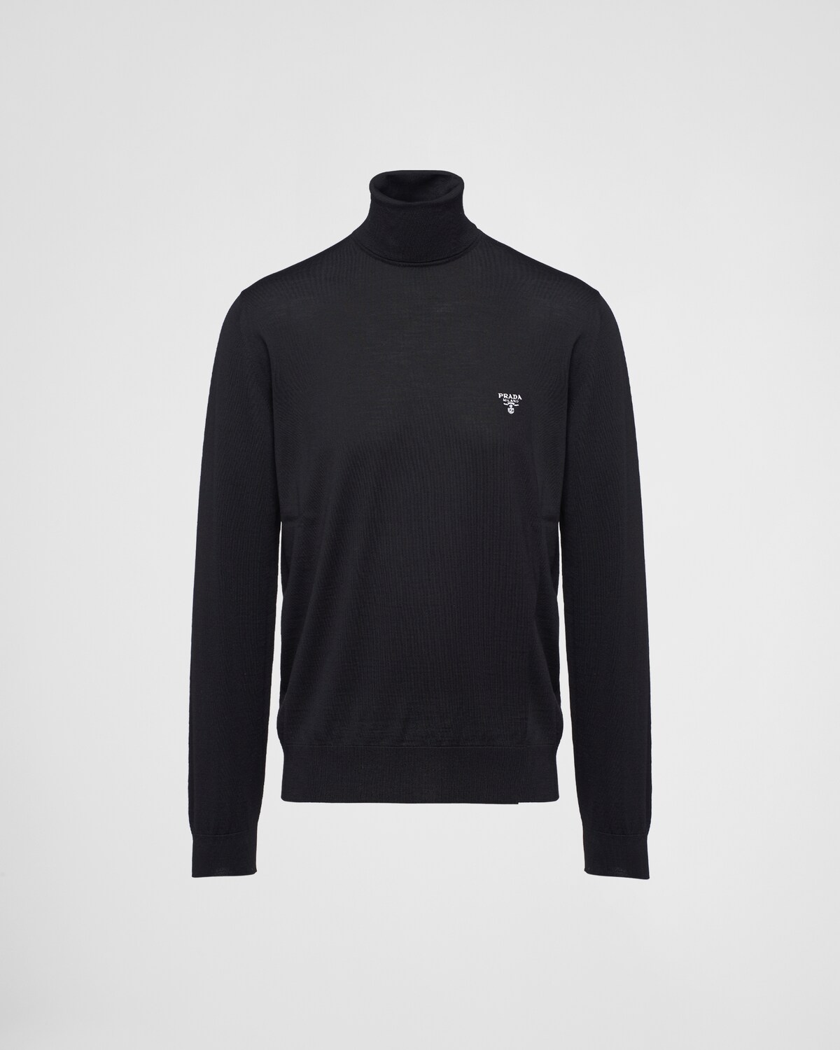 Black Superfine Wool Turtleneck Sweater | PRADA