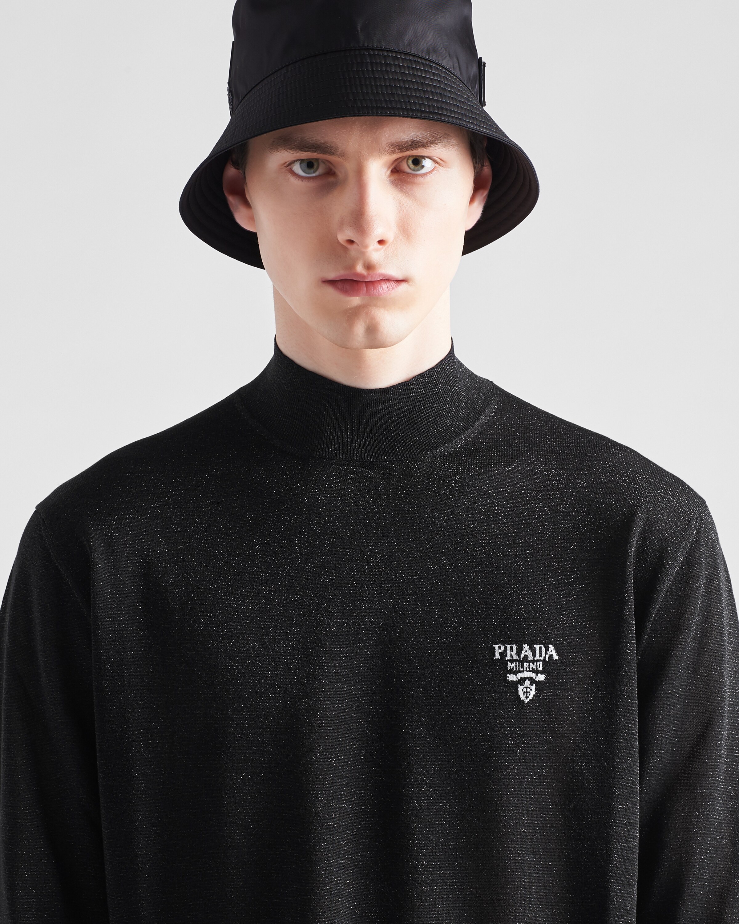 Black Silk turtleneck sweater | Prada