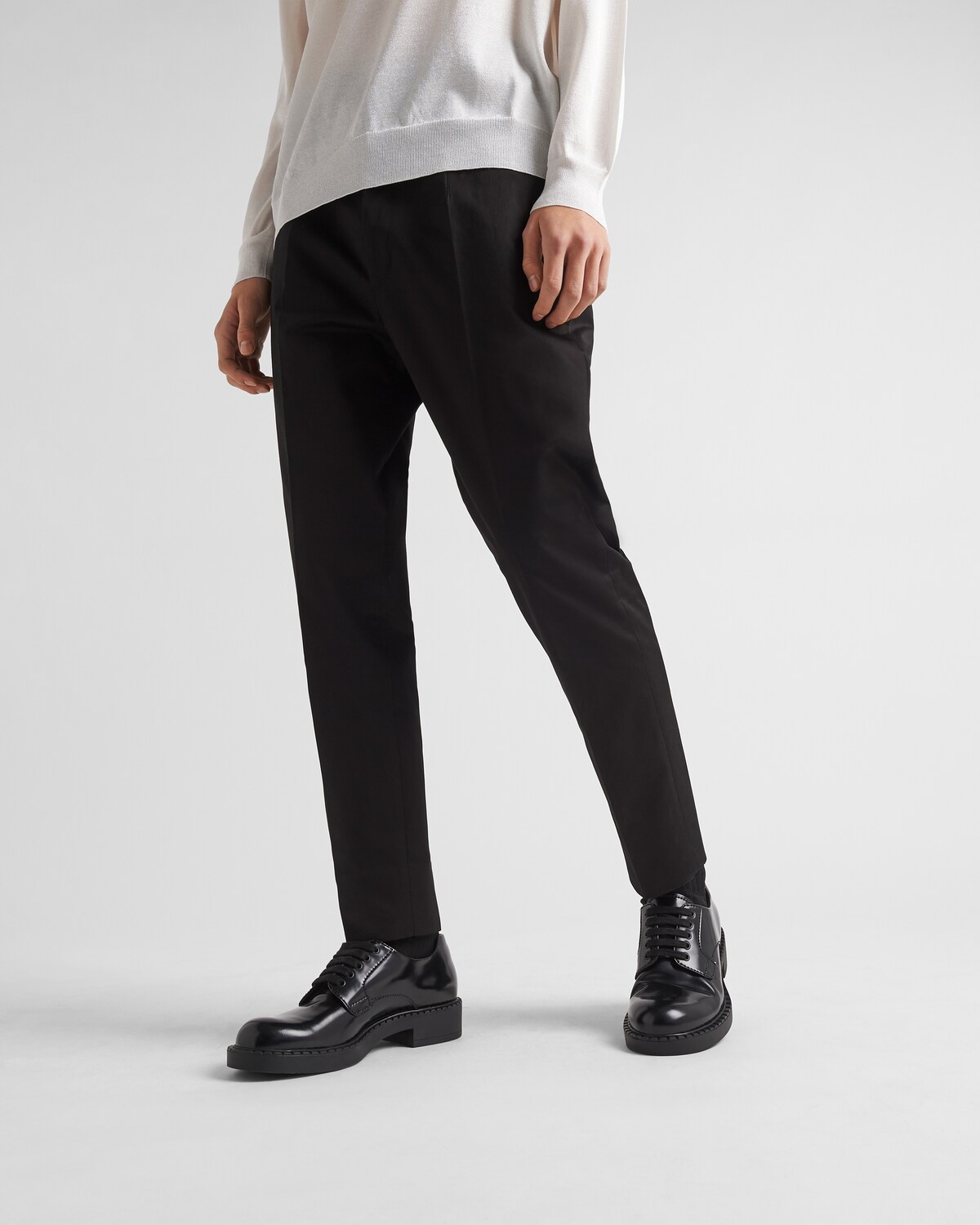 Black Cotton Gabardine Pants | PRADA