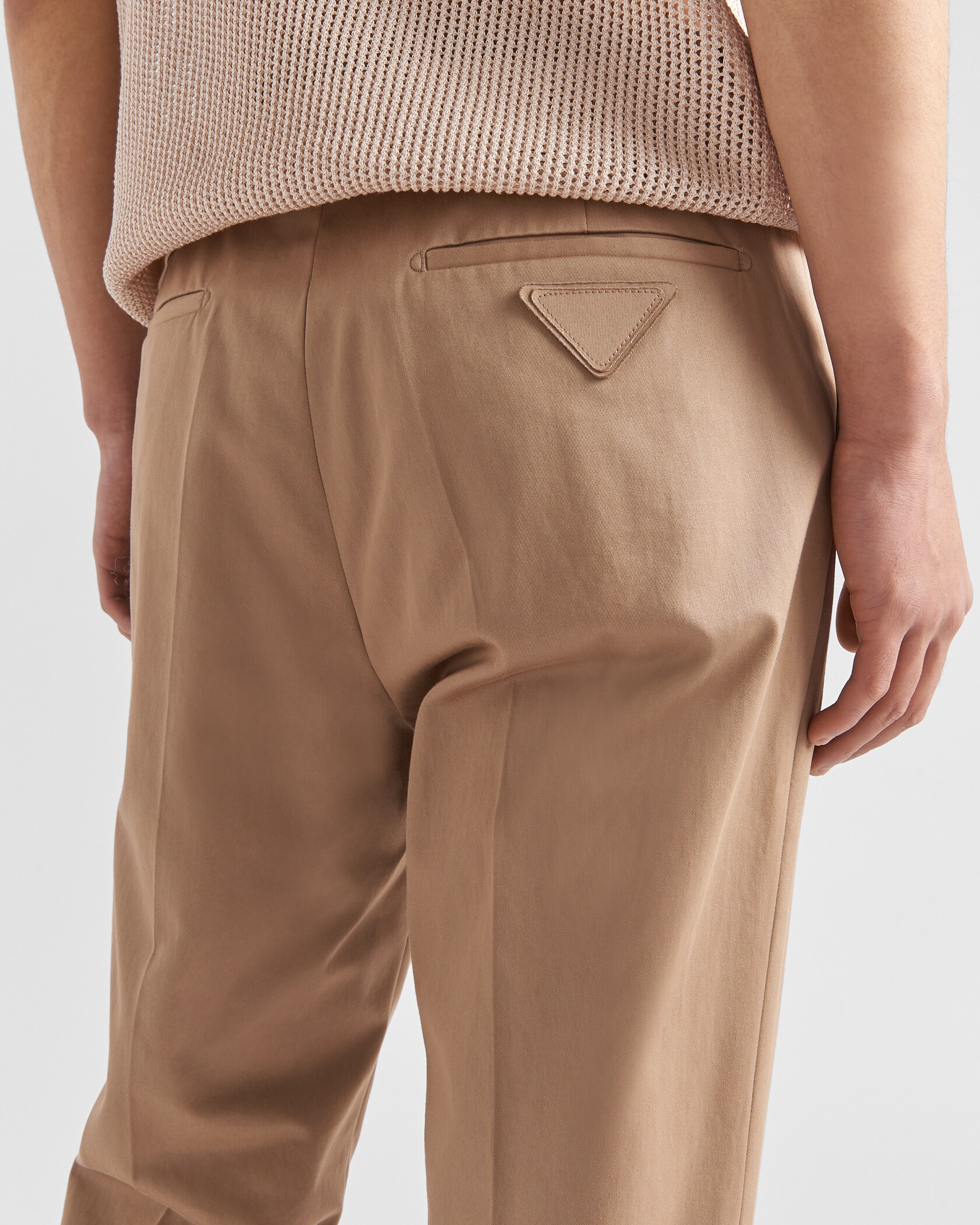 Khaki Cotton Gabardine Pants | PRADA