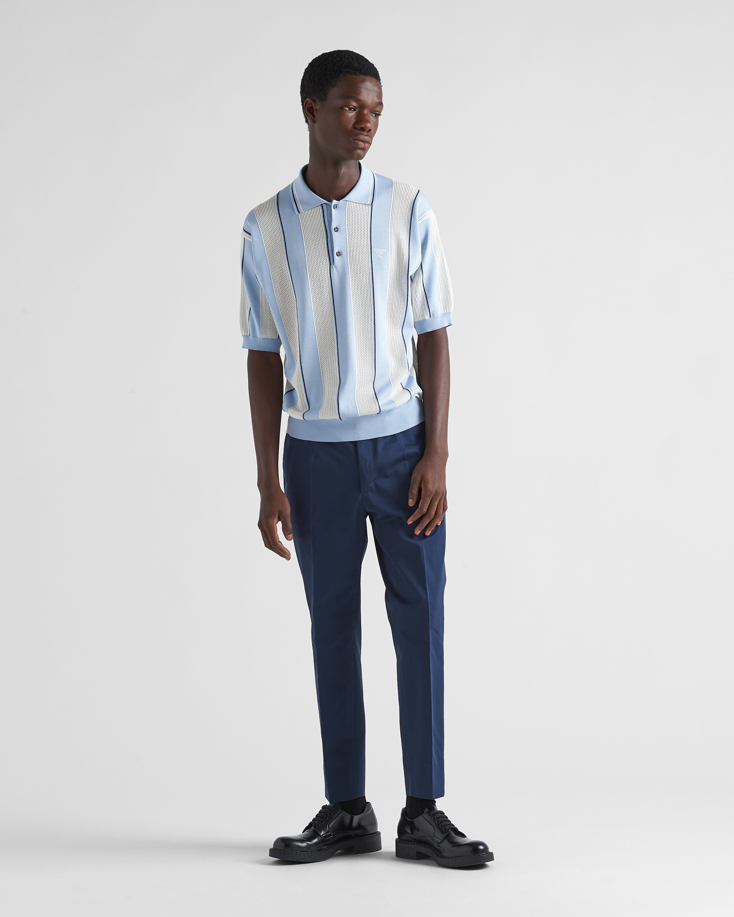 Blue Cotton Gabardine Pants | PRADA