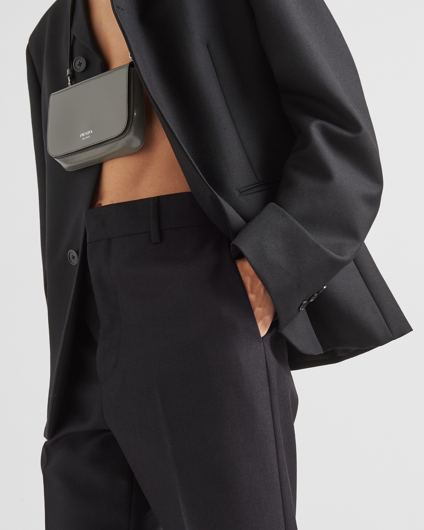 Black Wool And Mohair Pants | PRADA