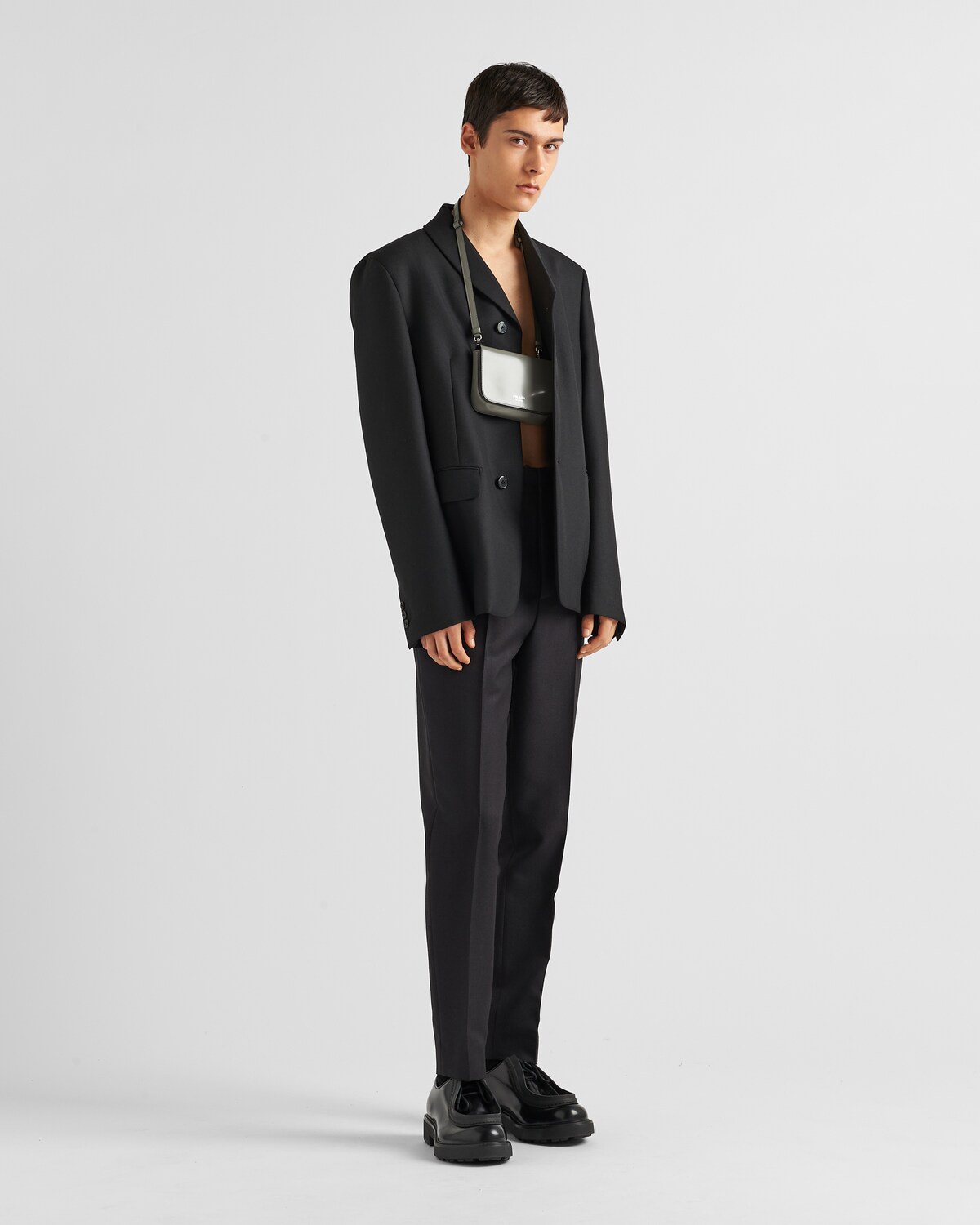 Black Wool And Mohair Pants | PRADA