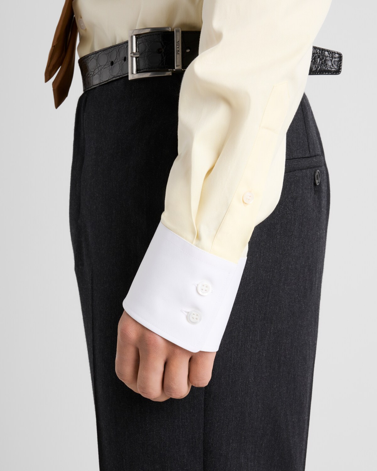 울 팬츠 블루/러스트 | PRADA