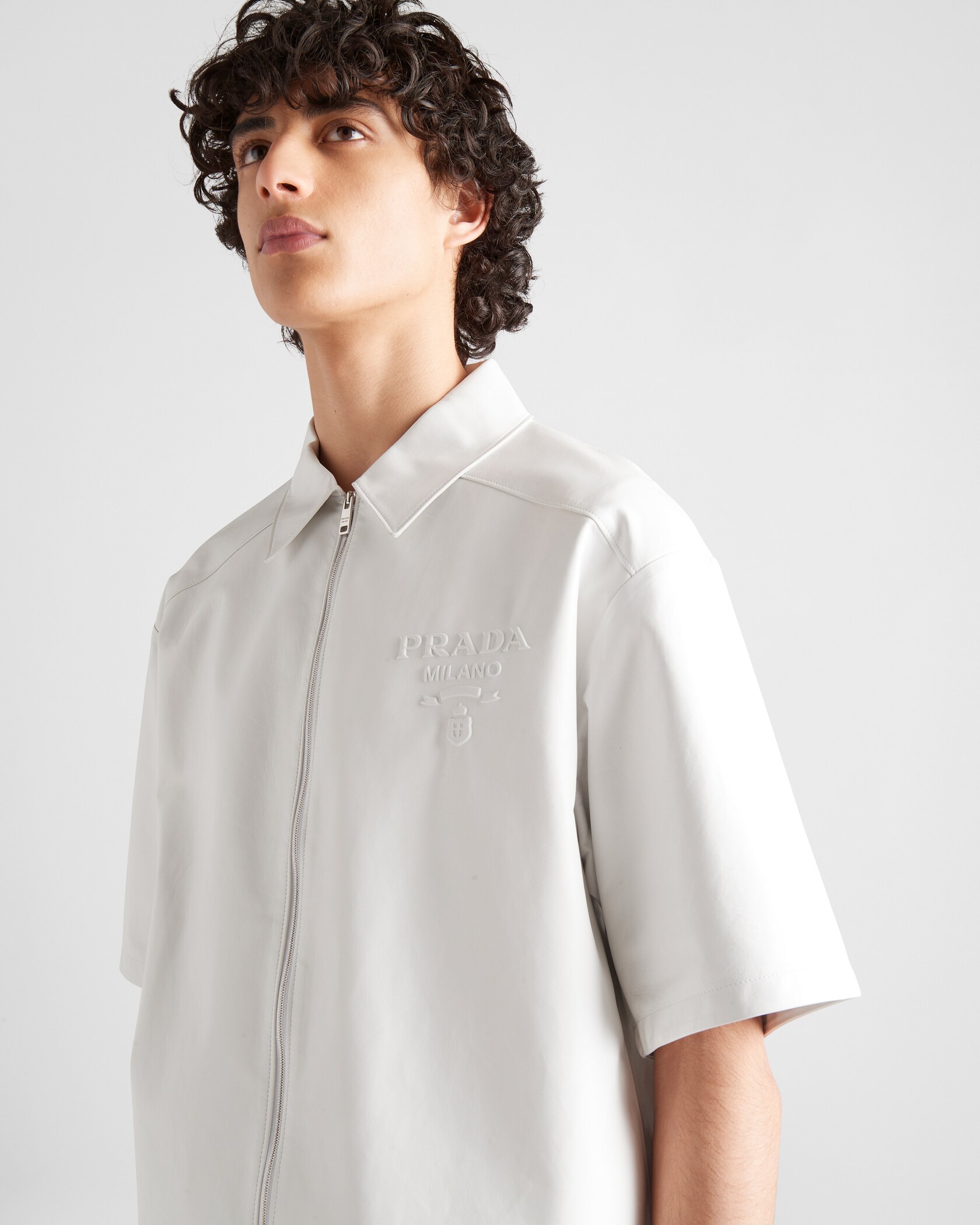 White Nappa Leather Shirt | PRADA