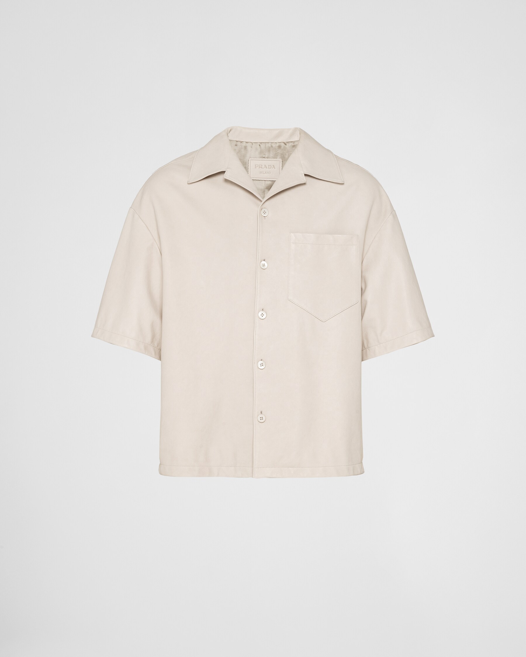 Chalk White Nappa Leather Shirt | PRADA