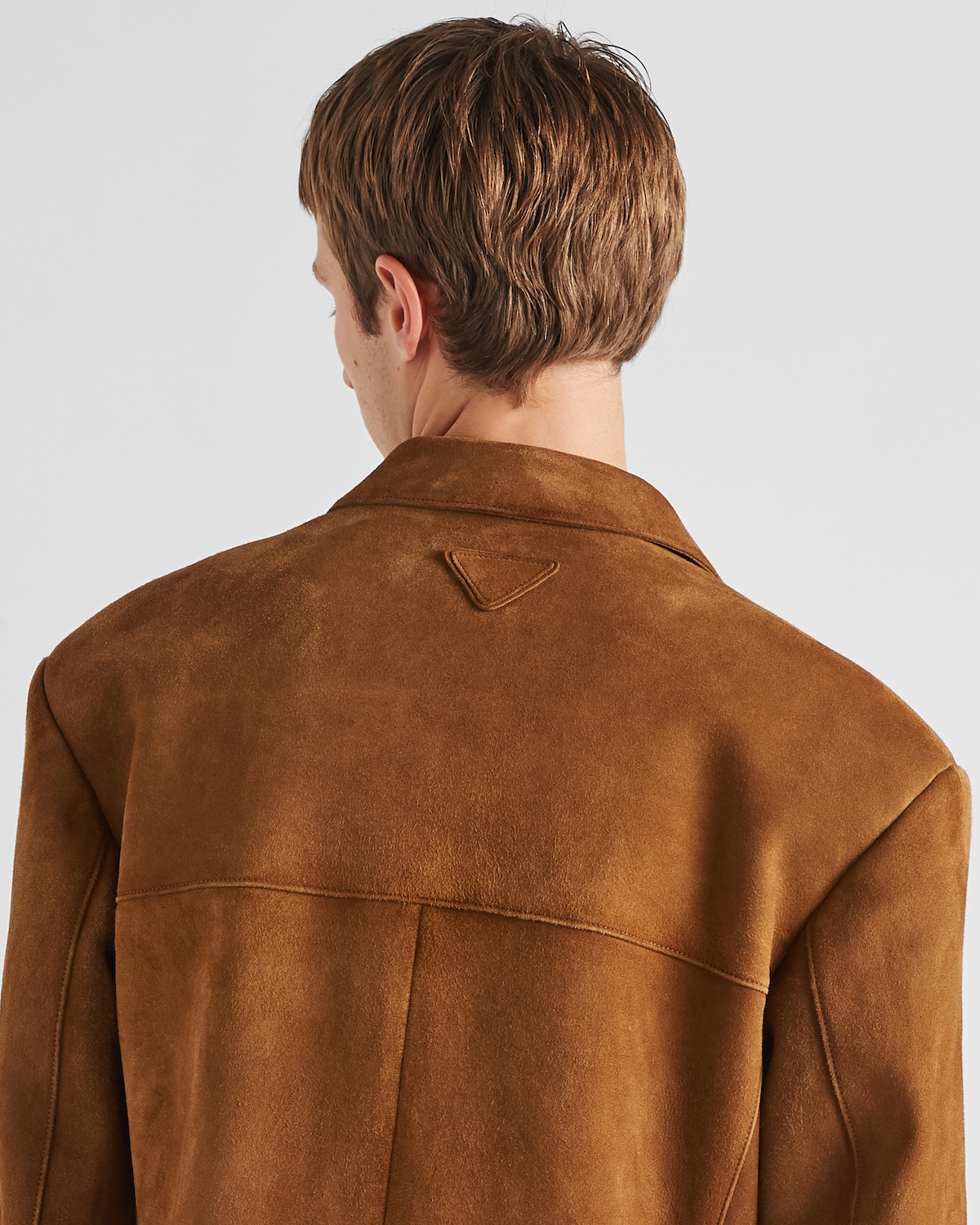 Tobacco Suede Jacket | PRADA - United States