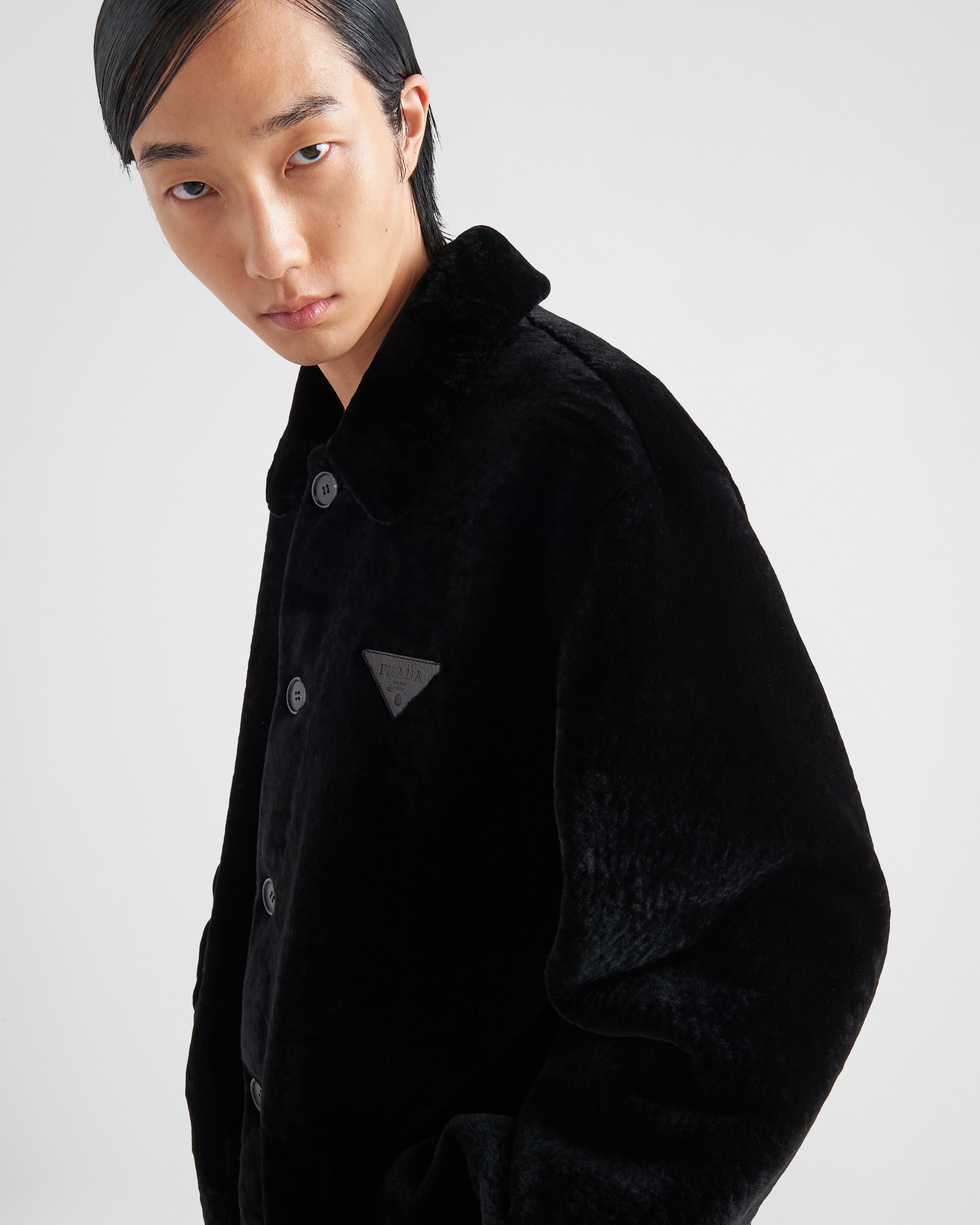 Black Shearling coat | Prada