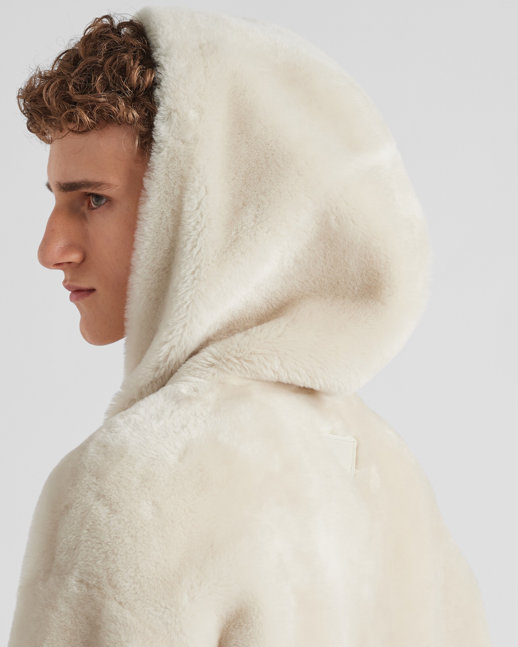 Ivory Shearling Jacket | PRADA