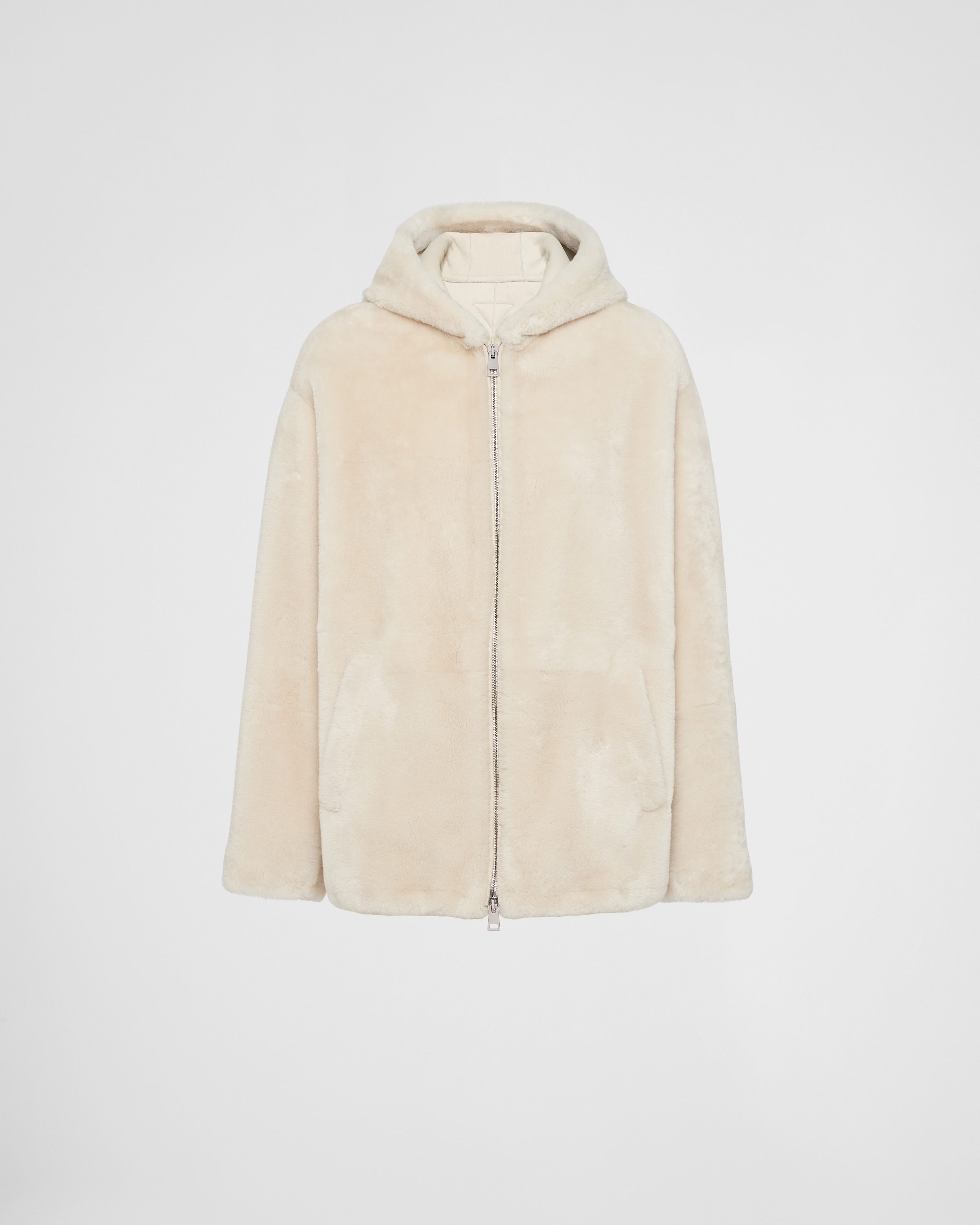 Ivory Shearling Jacket | PRADA