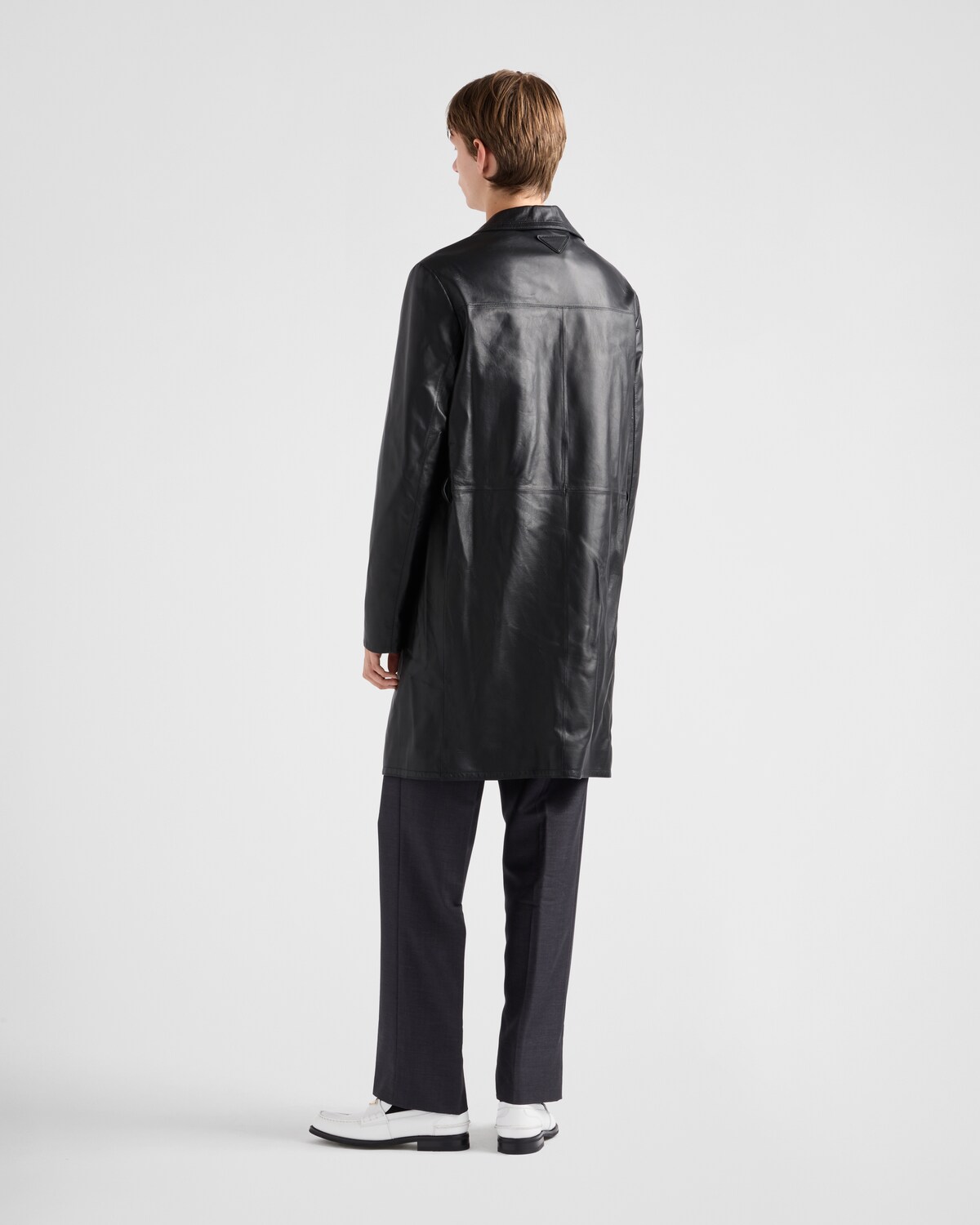 Black Nappa Leather Coat | PRADA
