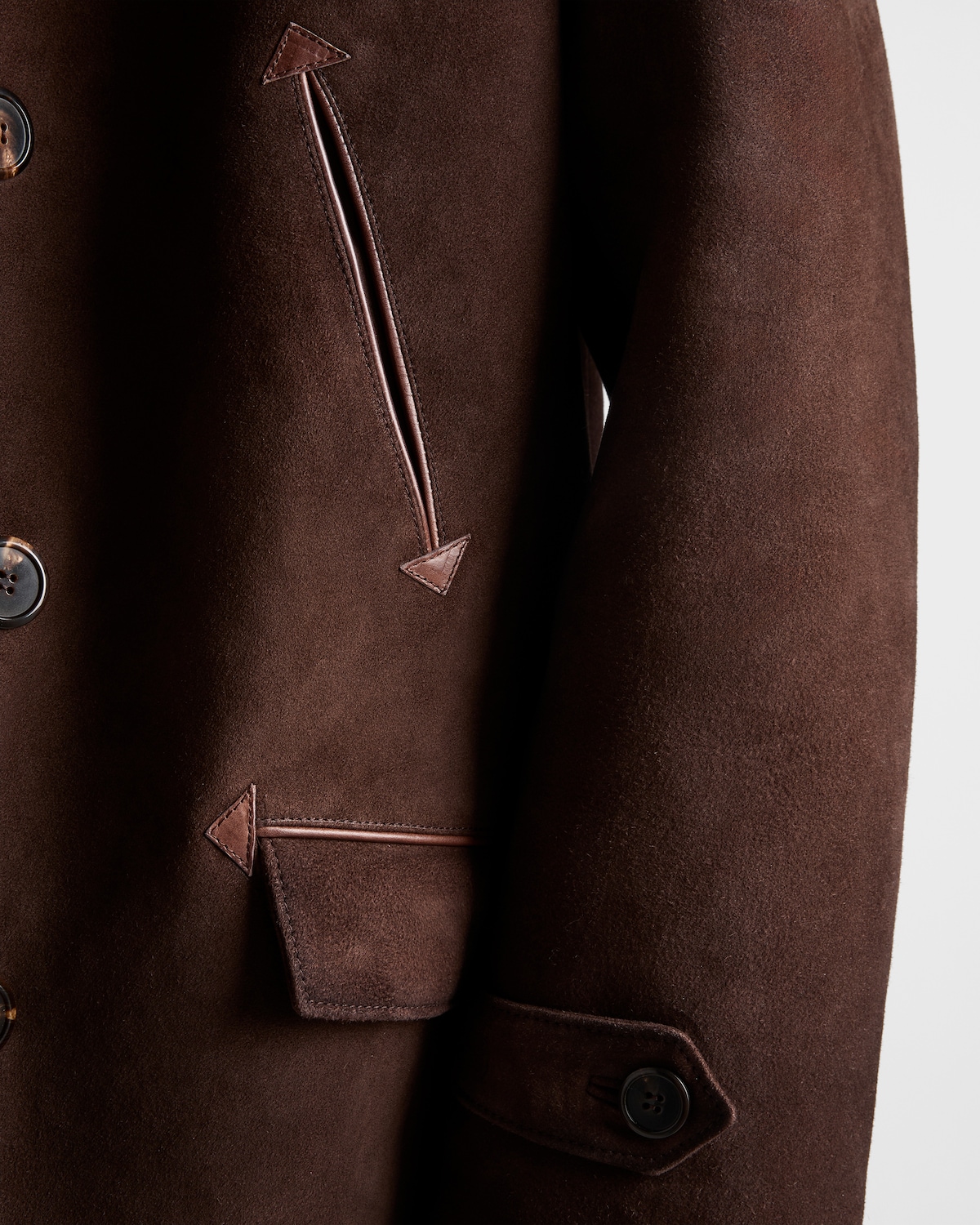 Dark Brown Suede And Shearling Jacket | PRADA