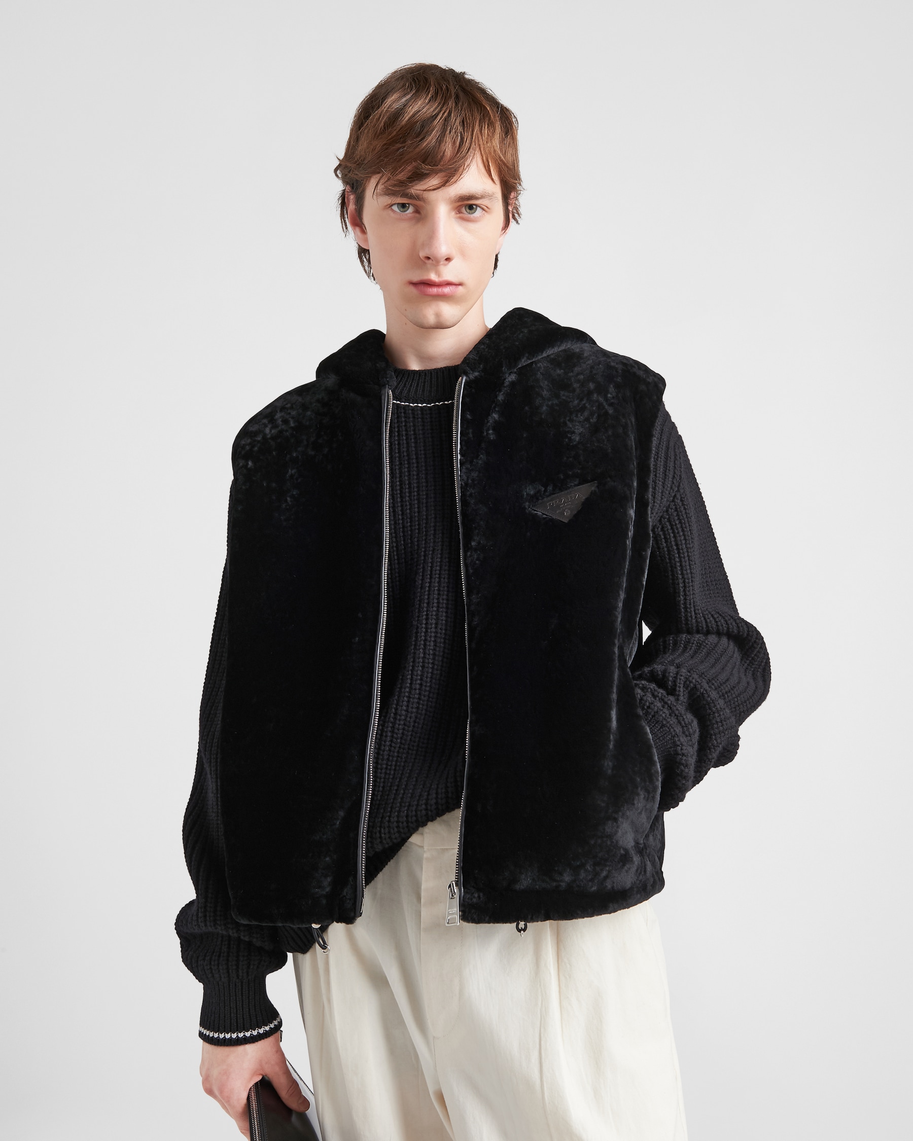 Black Shearling Vest | PRADA