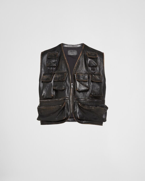 Black Leather Vest | PRADA
