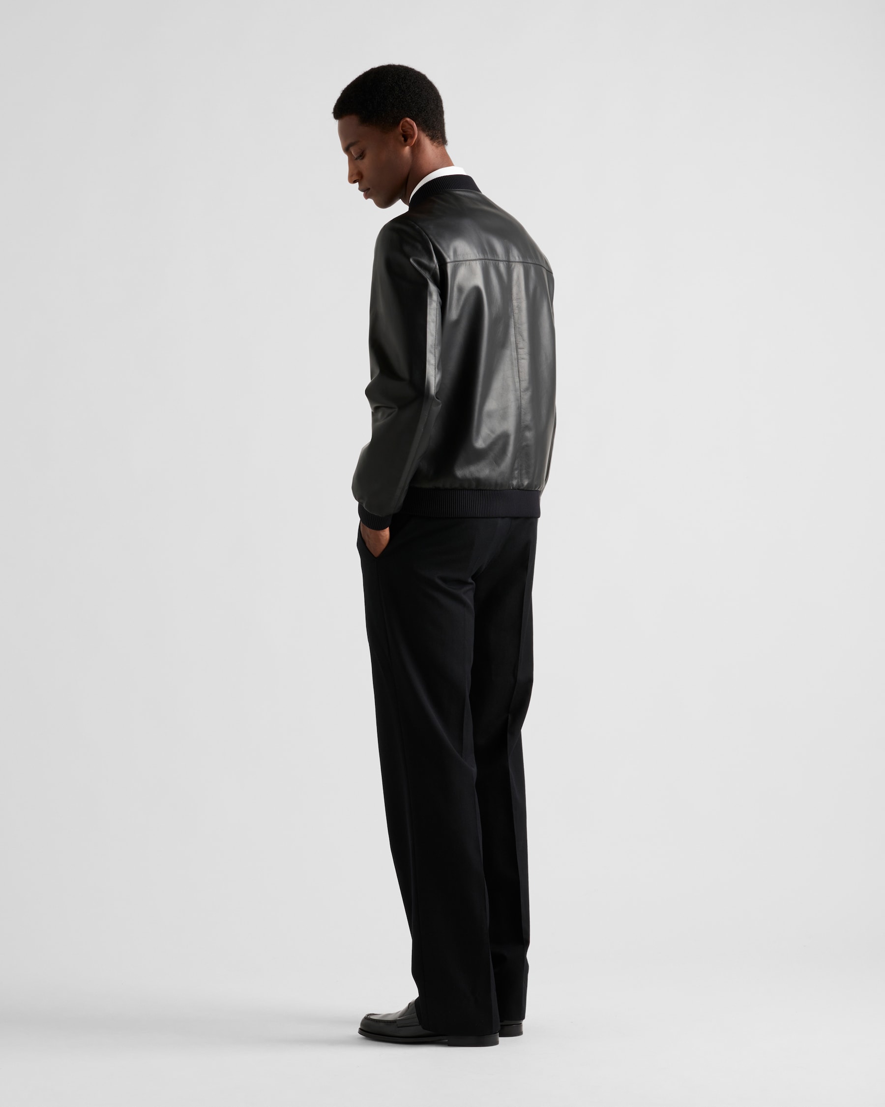 Black Nappa Leather Bomber Jacket | PRADA
