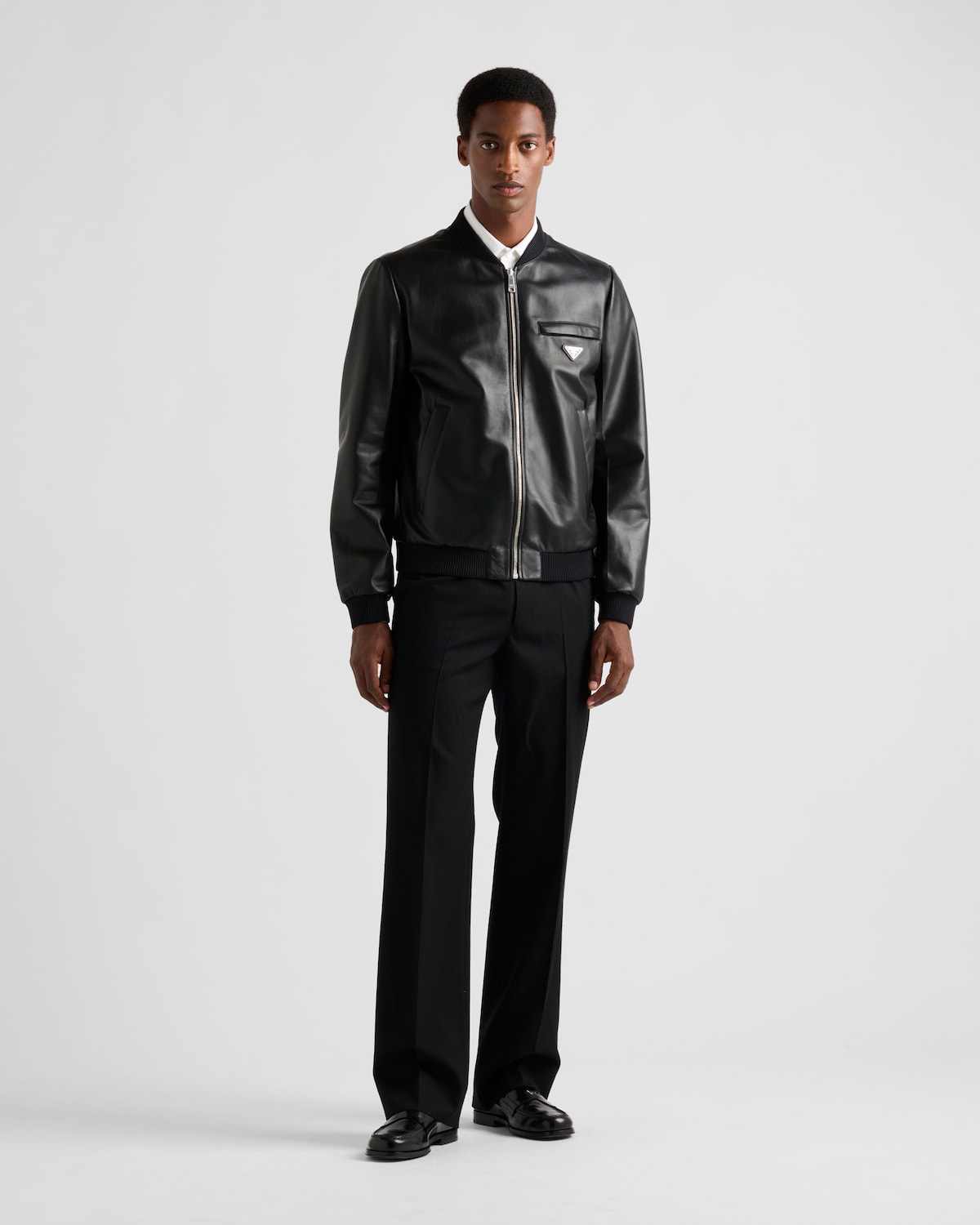 Black Nappa Leather Bomber Jacket | PRADA